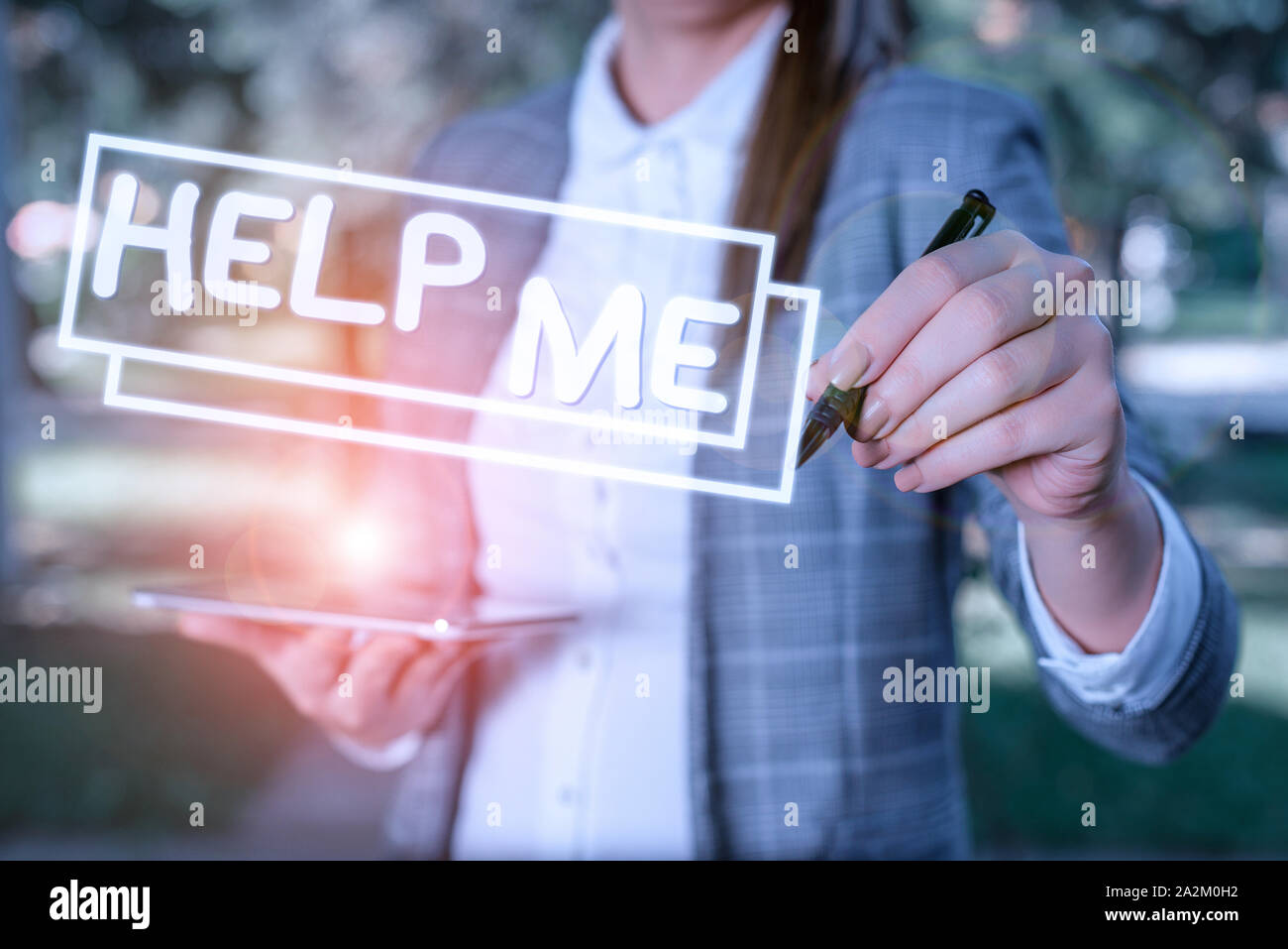 Text sign showing Help Me. Business photo showcasing Asking someone to ...