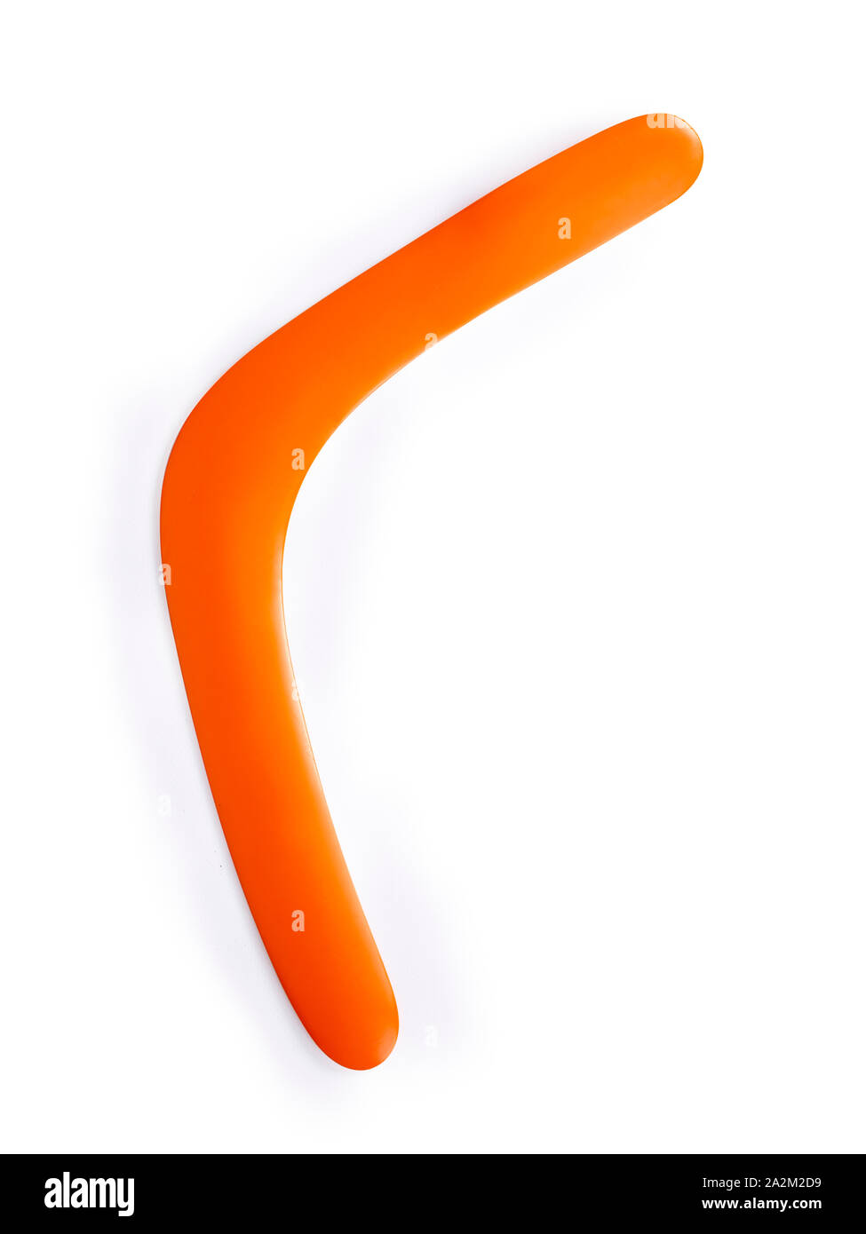 Top view of orange boomerang. Isolated on white background Stock Photo ...