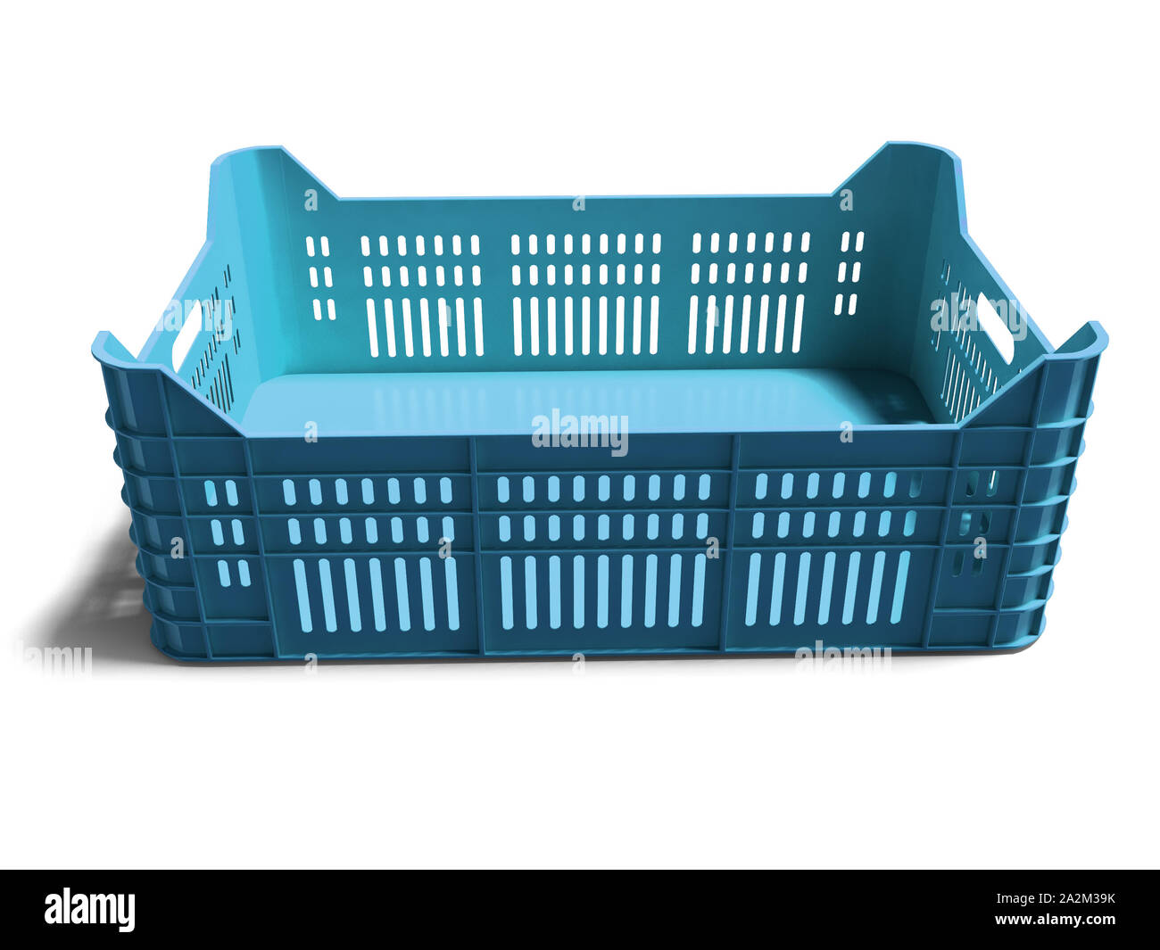 Modern blue fruit box for sale 3d rendering on white background with ...