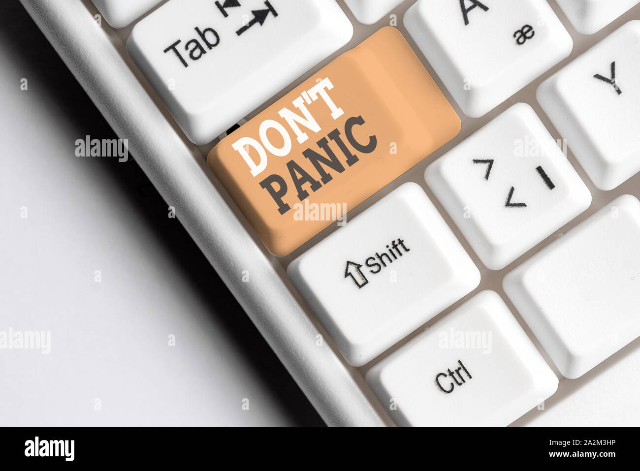 Writing note showing Don T Panic. Business concept for sudden strong ...