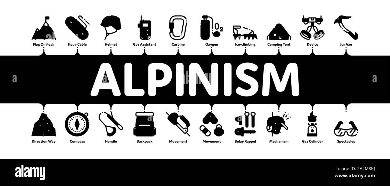 Alpinism Minimal Infographic Banner Vector Stock Vector Image & Art - Alamy
