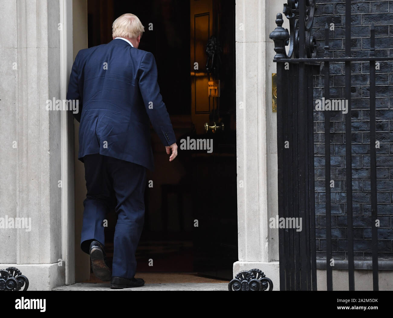 Prime Minister Boris Johnson arrives back to 10 Downing Street, London ...