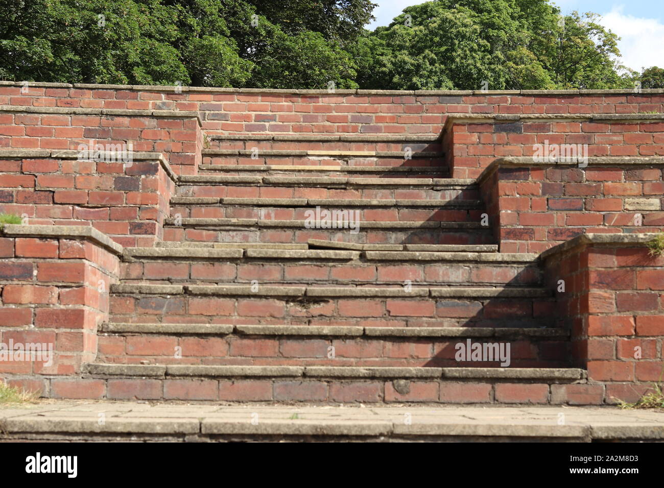 An outdoor brick amphitheater in Yorkshire Stock Photo - Alamy