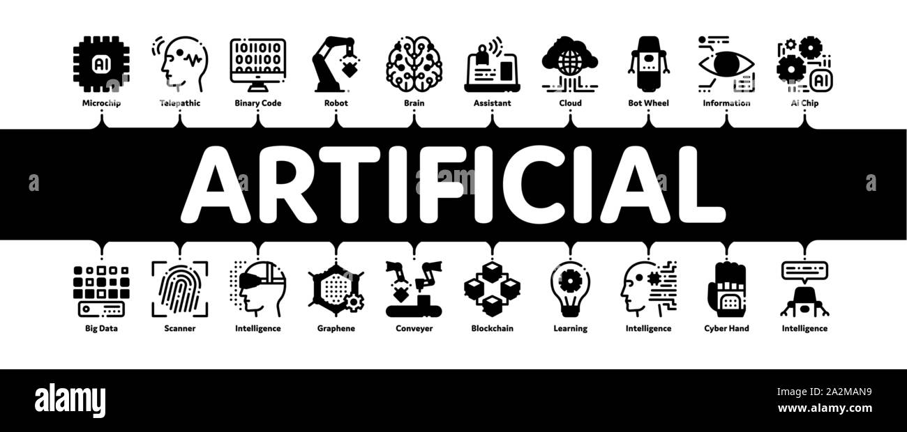 Artificial Intelligence Minimal Infographic Banner Vector Stock Vector ...