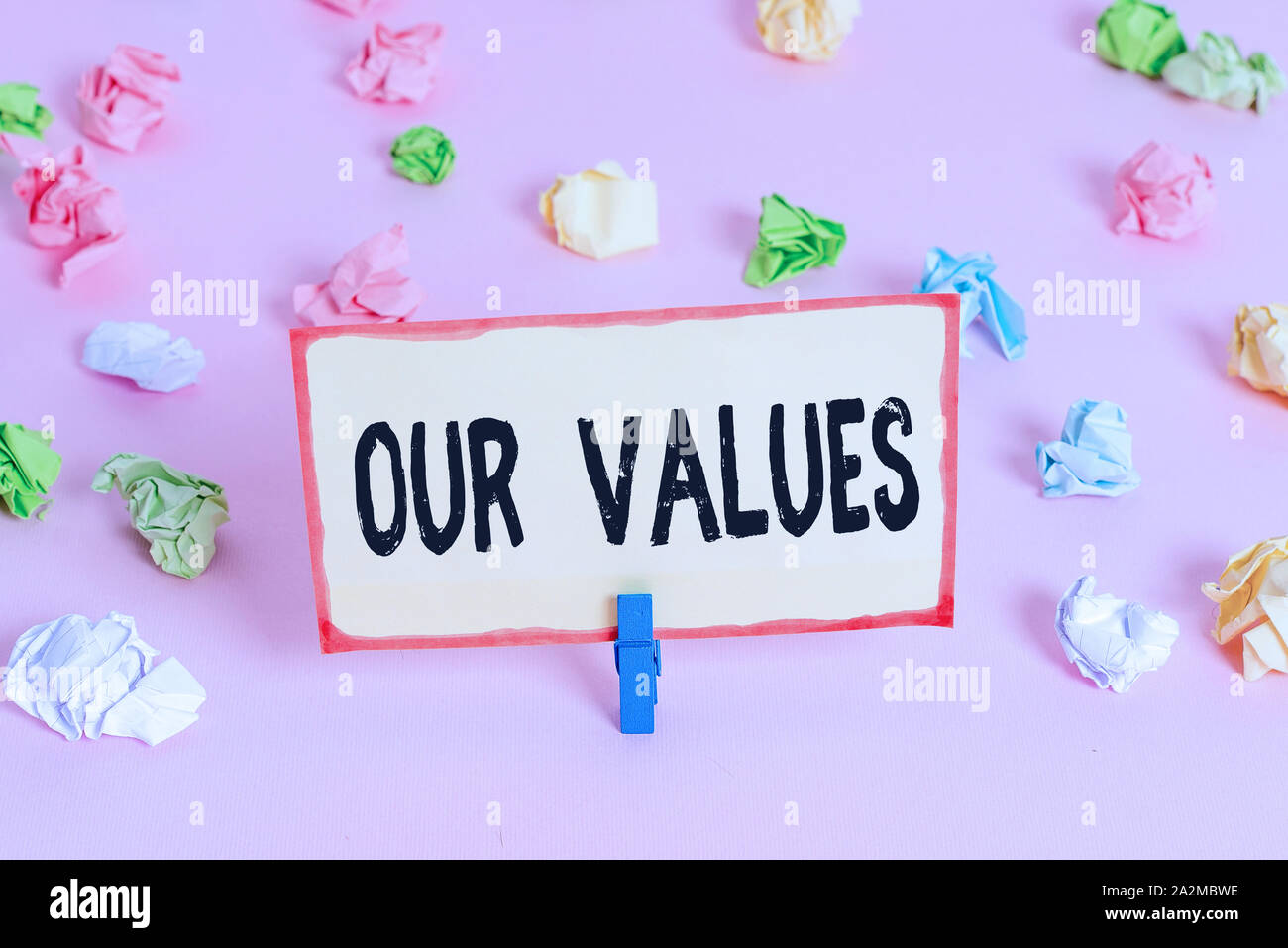 Conceptual hand writing showing Our Values. Concept meaning list of ...