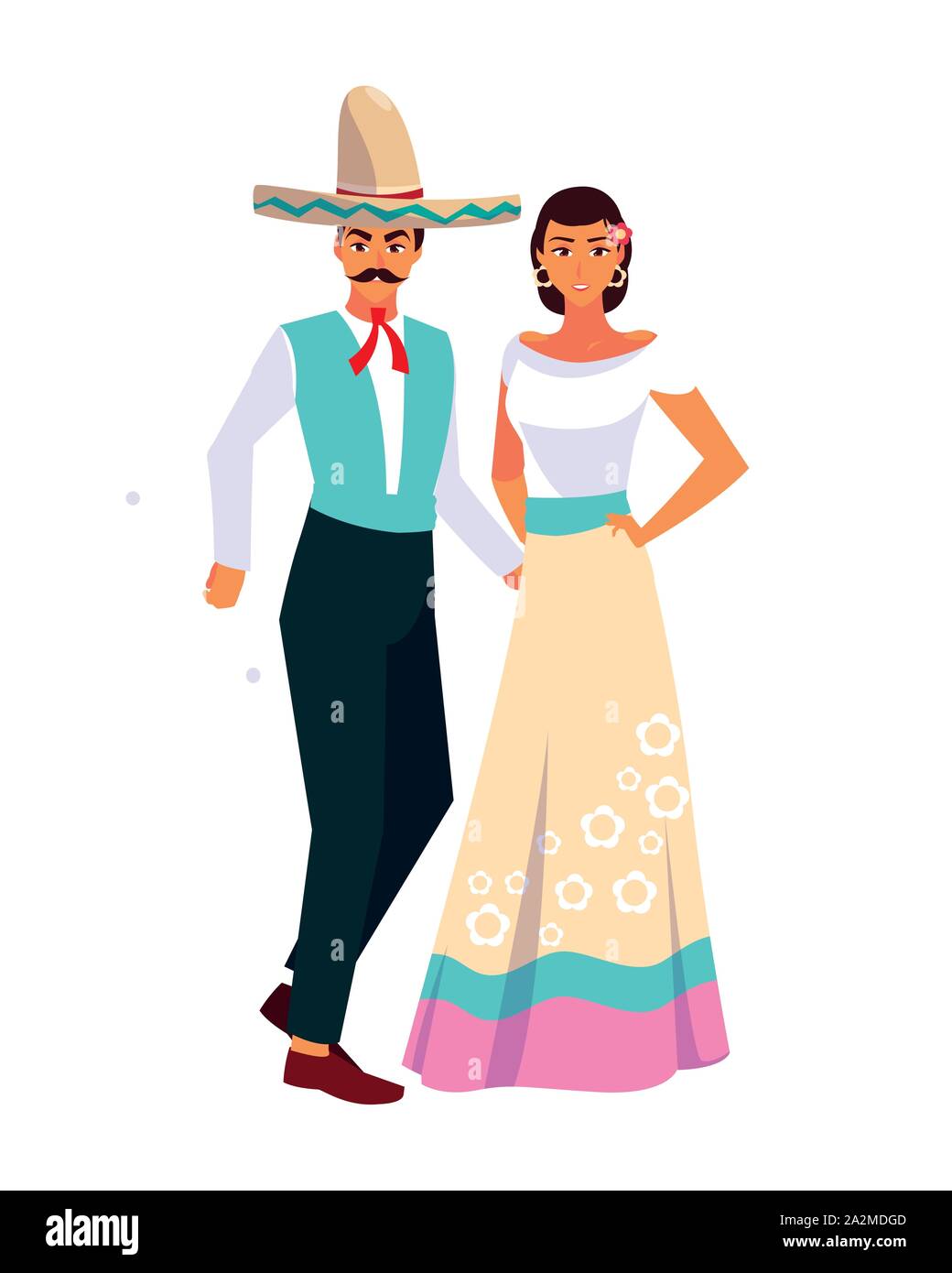 Mexican couple design, Mexico culture tourism landmark latin and party ...
