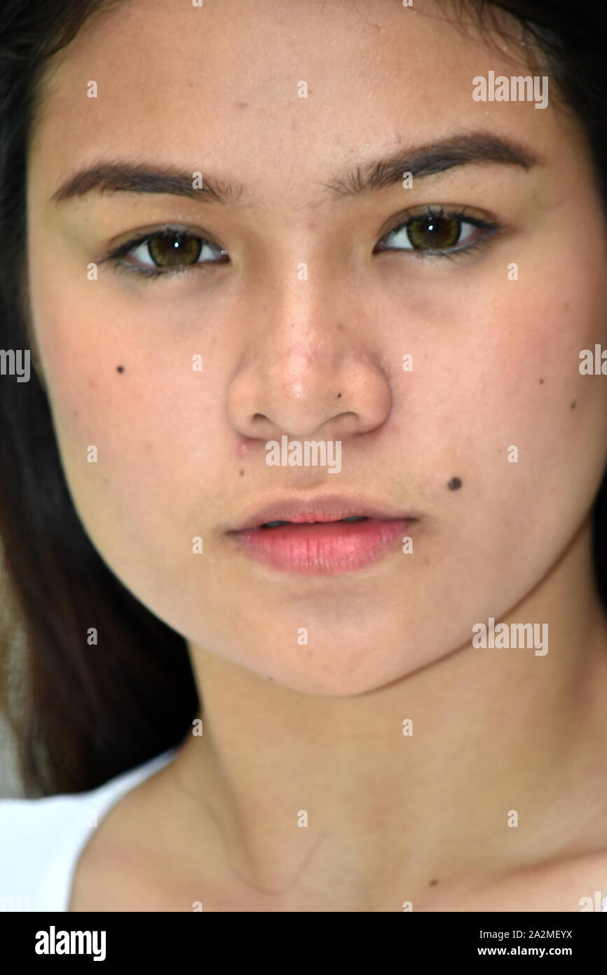 An Unemotional Adult Female Stock Photo - Alamy