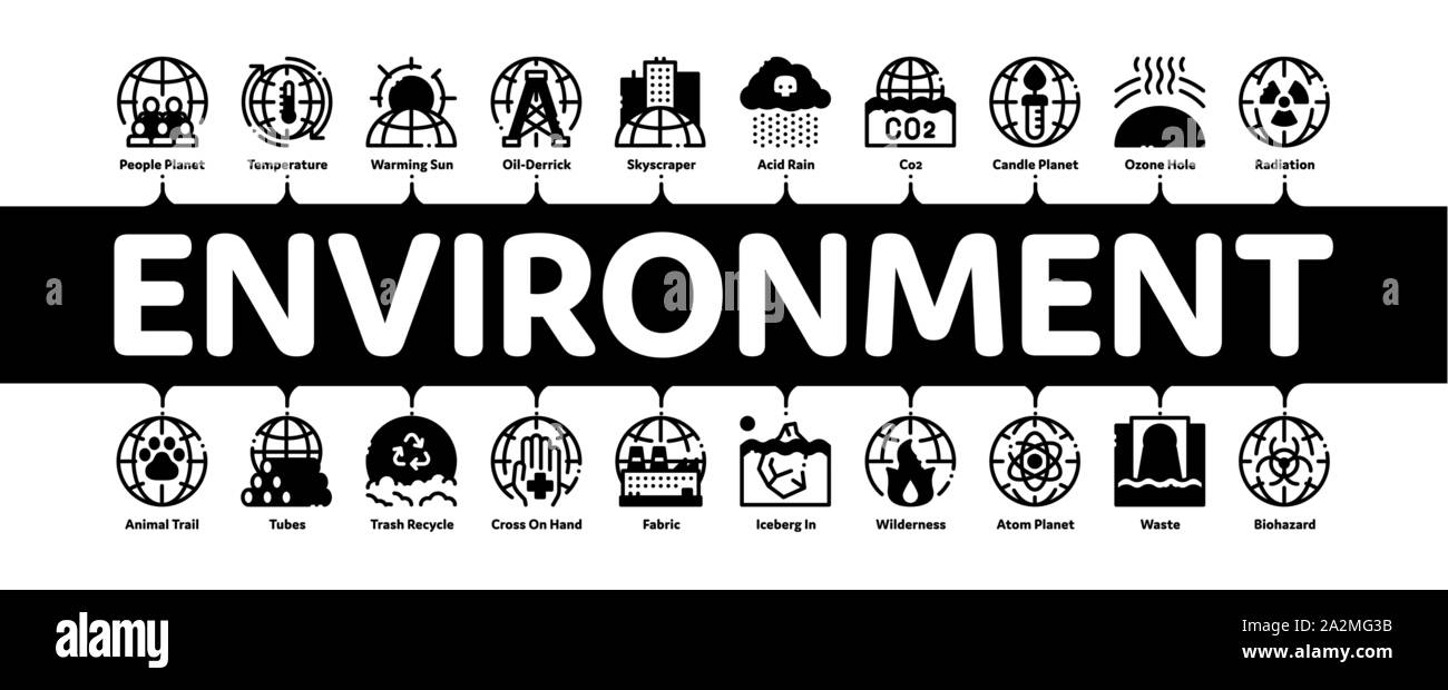 Environmental Problems Minimal Infographic Banner Vector Stock Vector ...