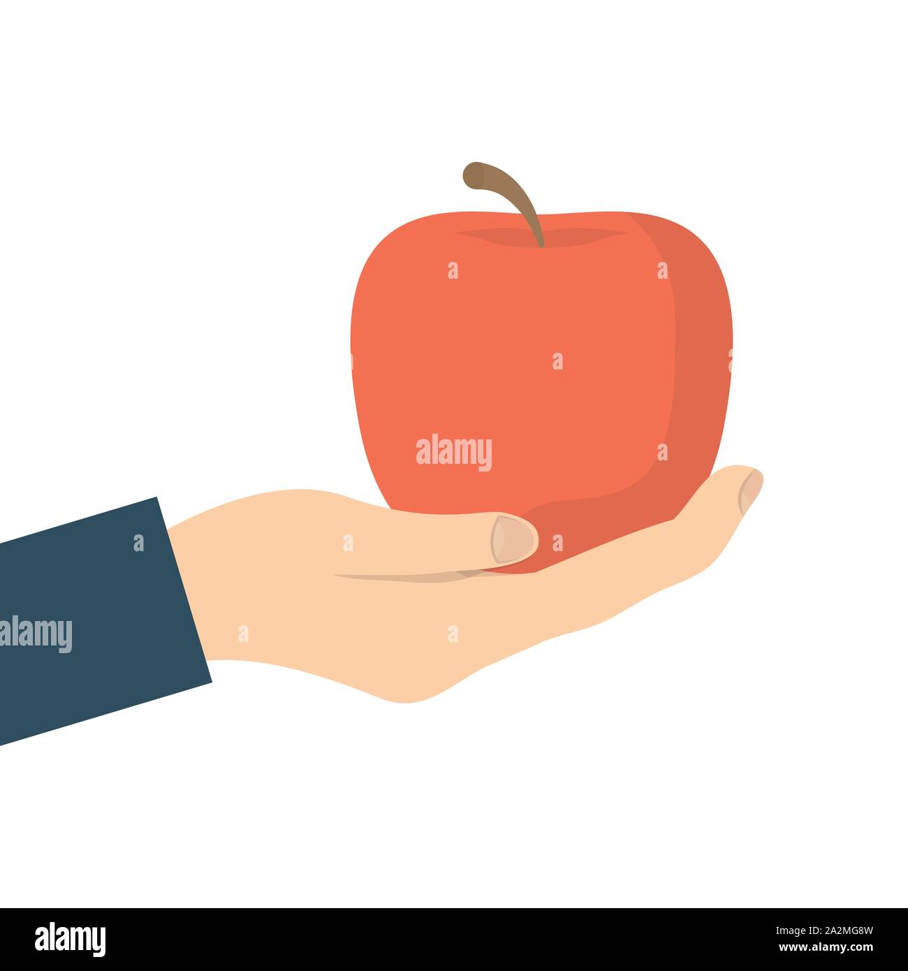 hand with apple fresh fruit isolated icon Stock Vector Image & Art - Alamy