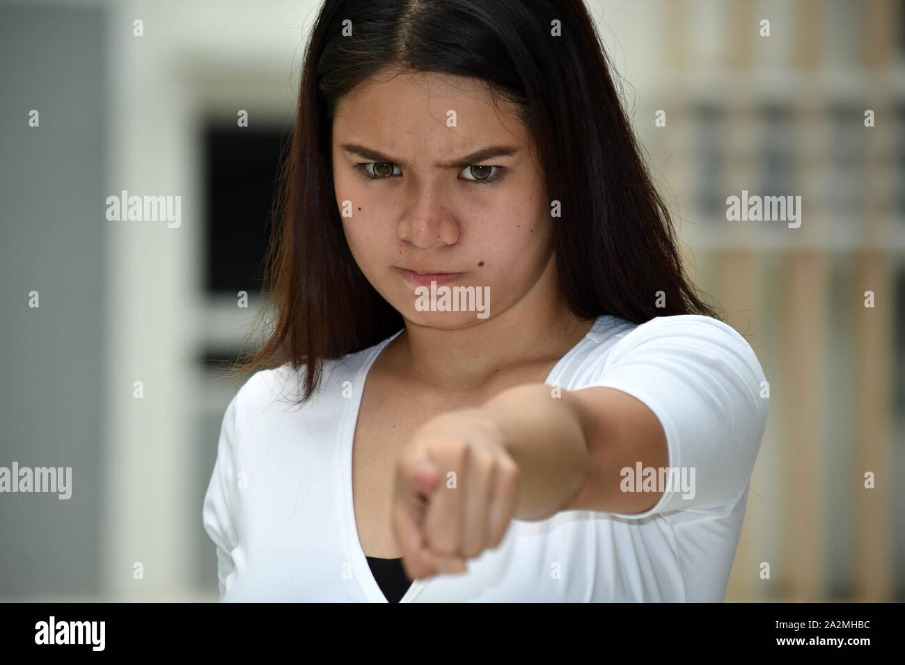 Portrait attractive mad fury hi-res stock photography and images - Alamy