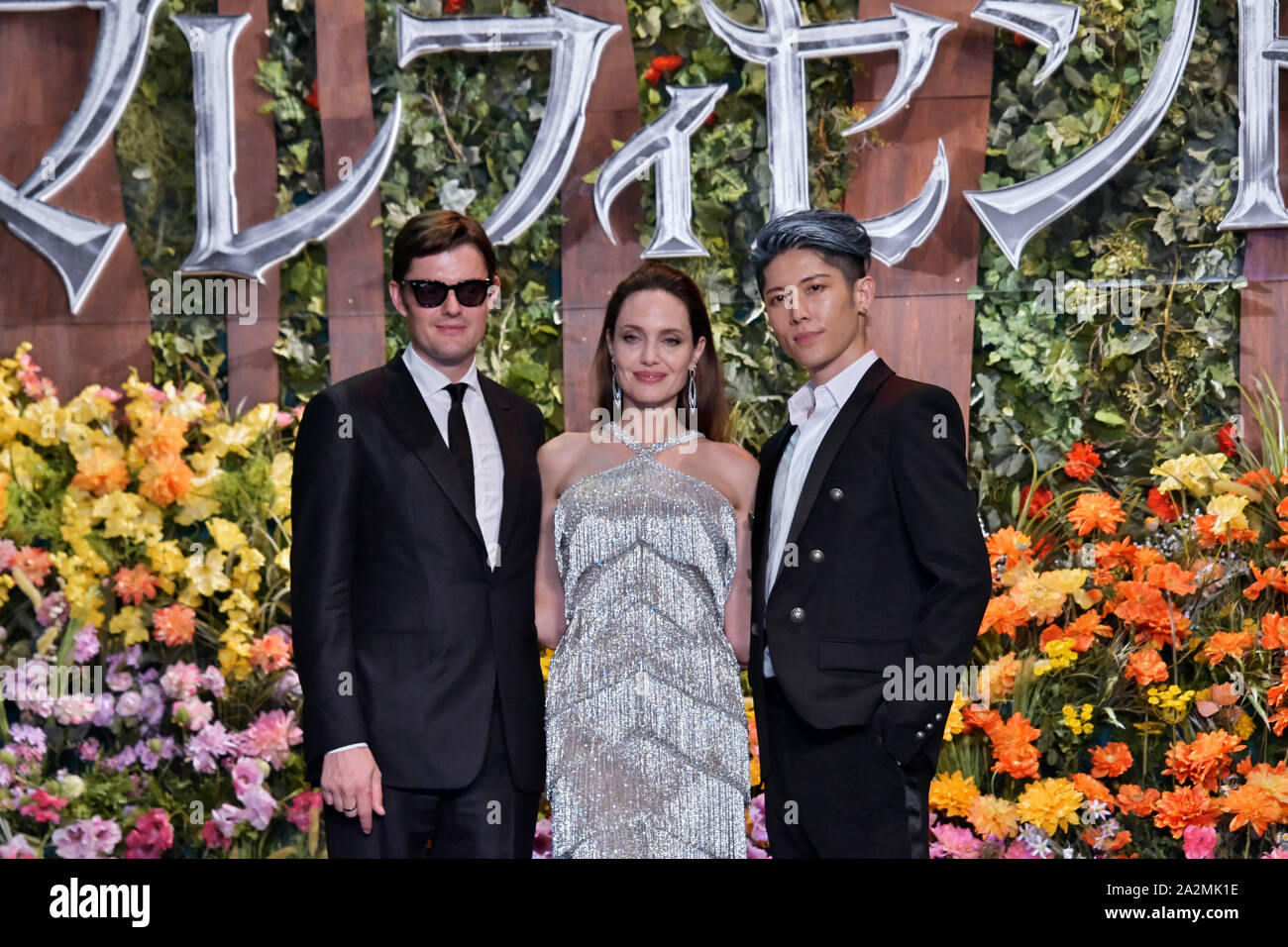 Tokyo, Japan. 03rd Oct, 2019. (L-R)Actor Sam Riley, actress Angelina ...
