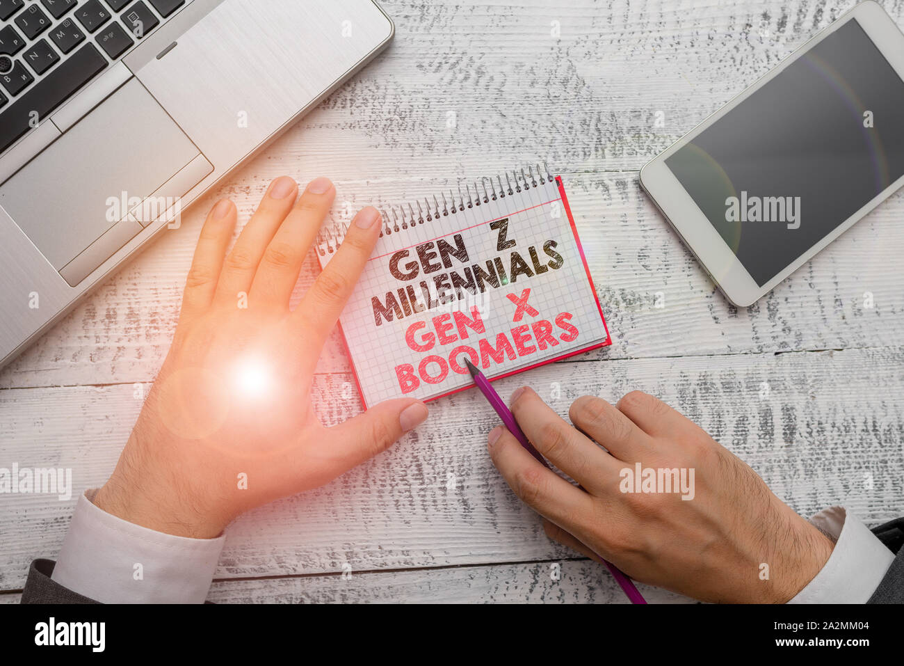 Word writing text Gen Z Millennials Gen X Boomers. Business photo ...