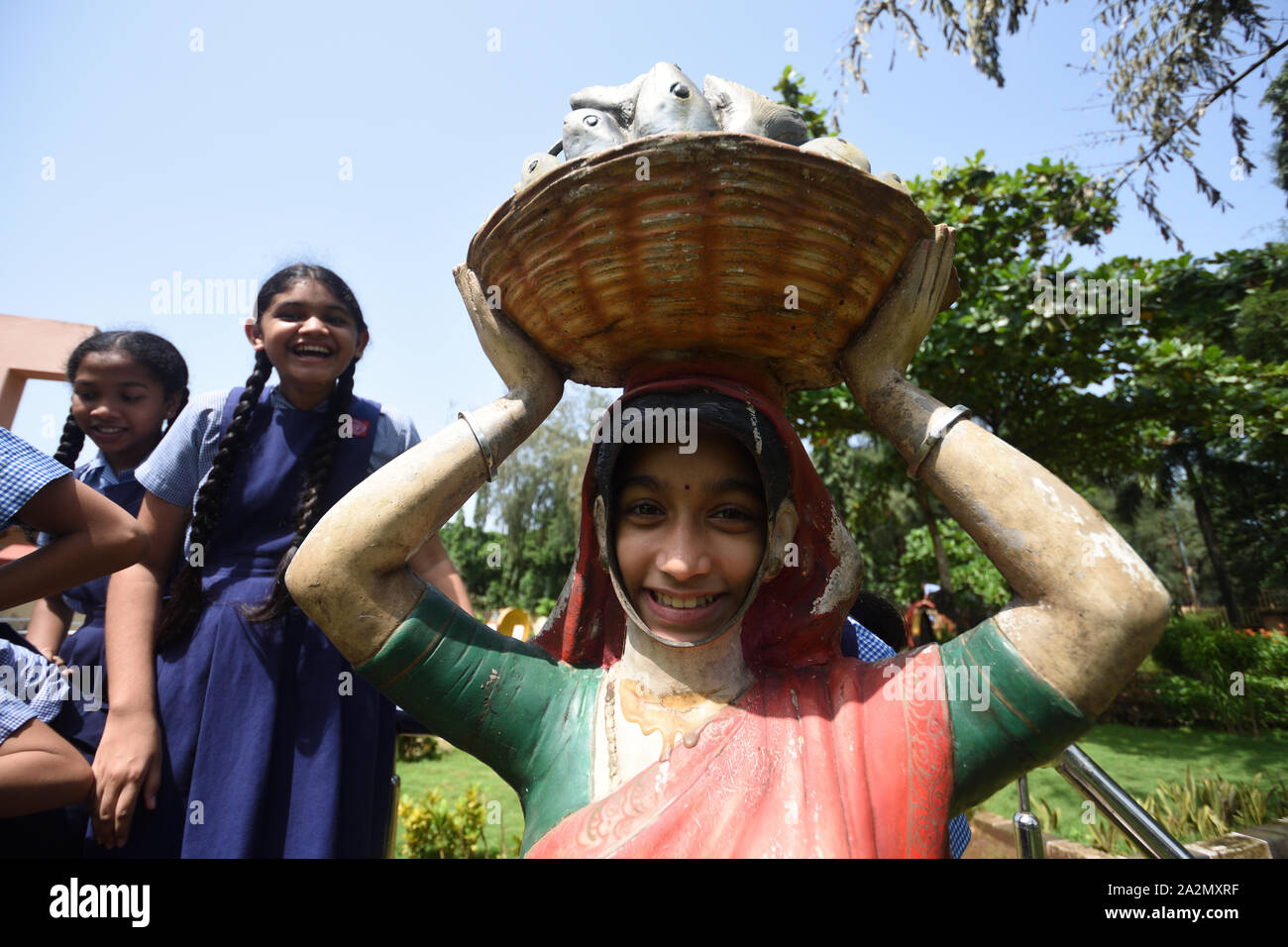 Children are playing with Science Park exhibit. Goa Science Centre ...