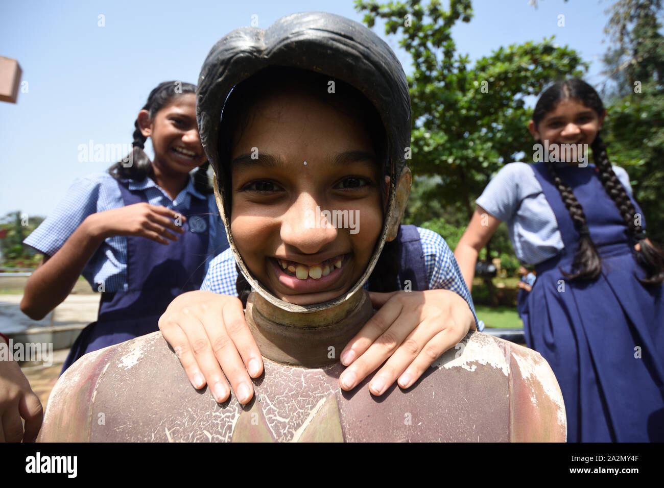Children are playing with Science Park exhibit. Goa Science Centre ...