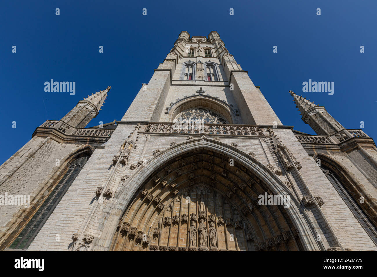 The facade of a Catholic Gothic temple Stock Photo - Alamy