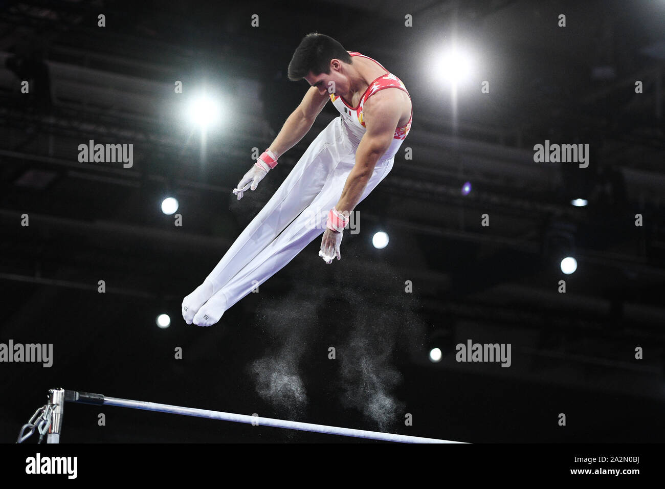Stuttgart, Germany. 3rd Oct, 2019. DANIEL CORRAL from Mexico practices ...