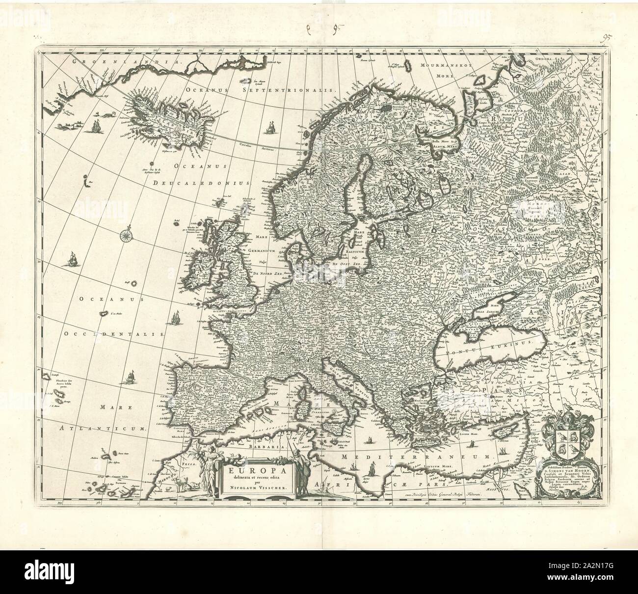 Map, Europa delineata et recens edita per Nicolaum Visscher, Nicolaes ...