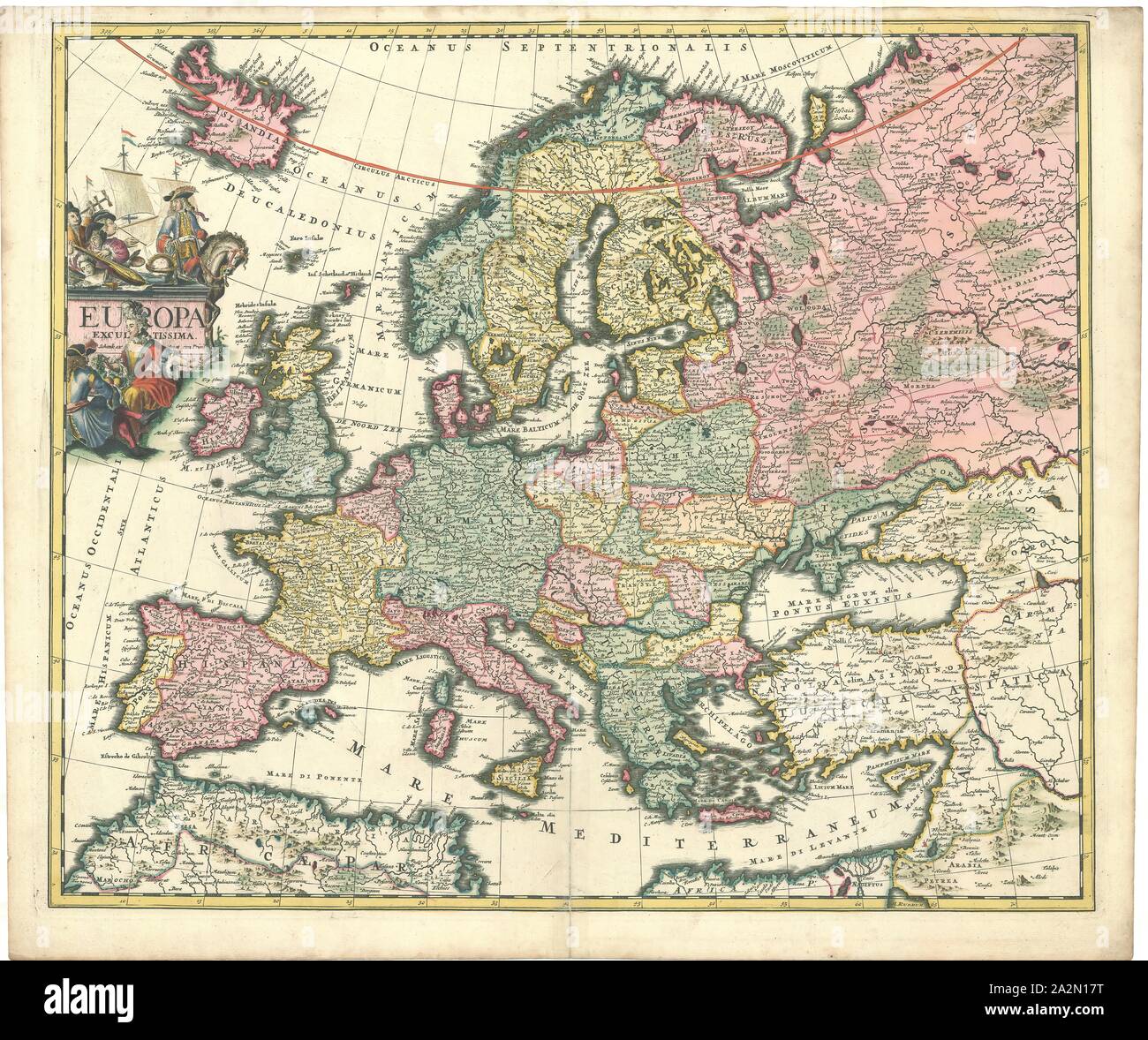 Map, Europa excultissima P. Schenk ex. Amst, Petrus Schenk (1660-1718/9 ...