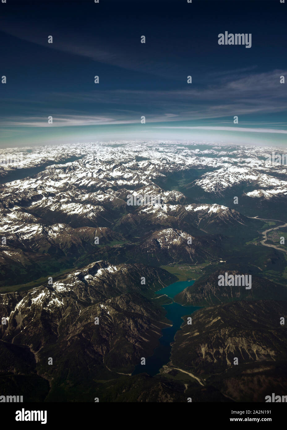 Alps sky from plane hi-res stock photography and images - Alamy