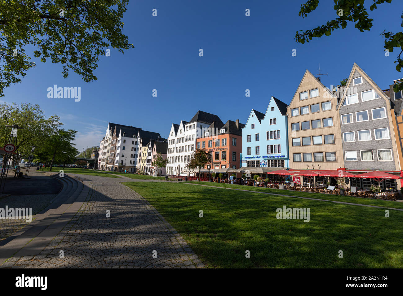 Houses on the street in Cologne, Germany Stock Photo - Alamy