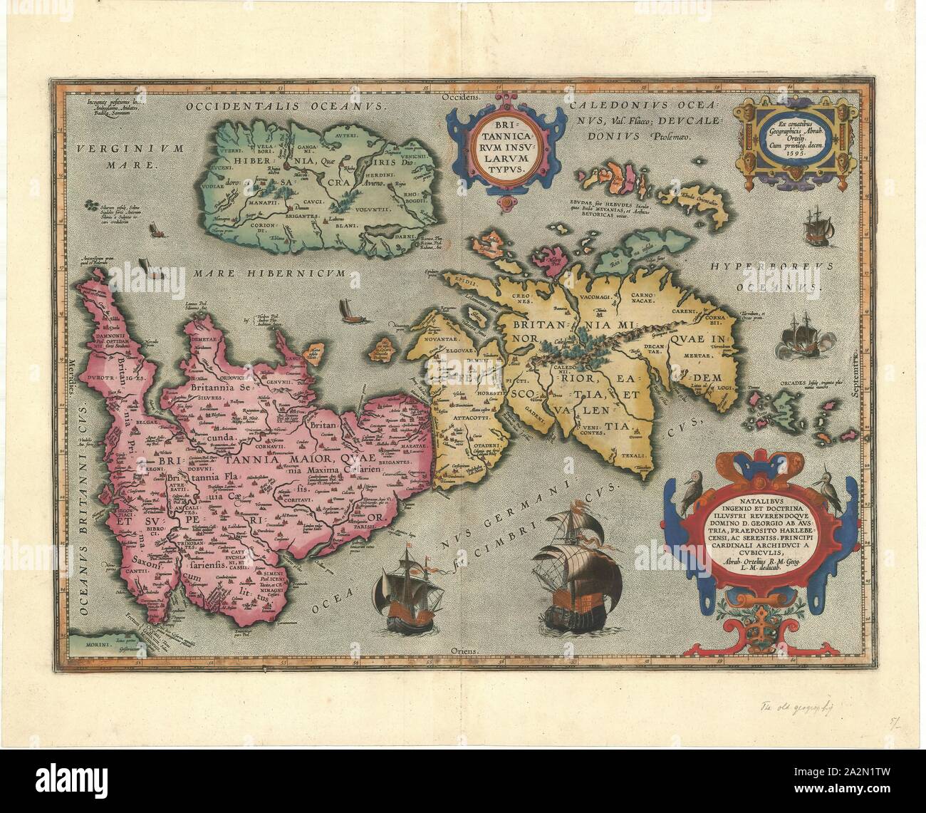 Map, Britannicarvm Insvlarvm typvs, Abraham Ortelius (1527-1598 ...