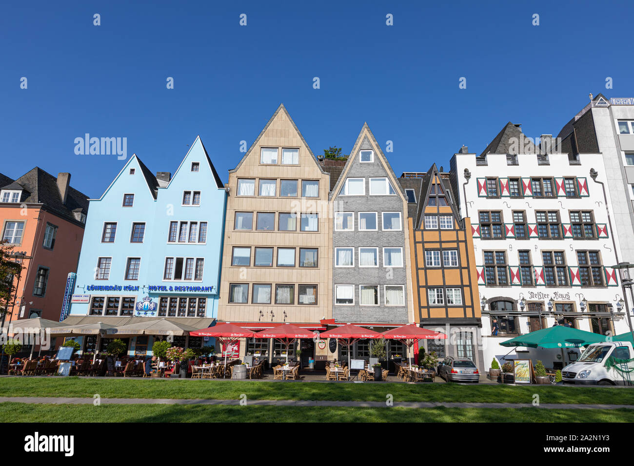 Houses on the street in Cologne, Germany Stock Photo - Alamy
