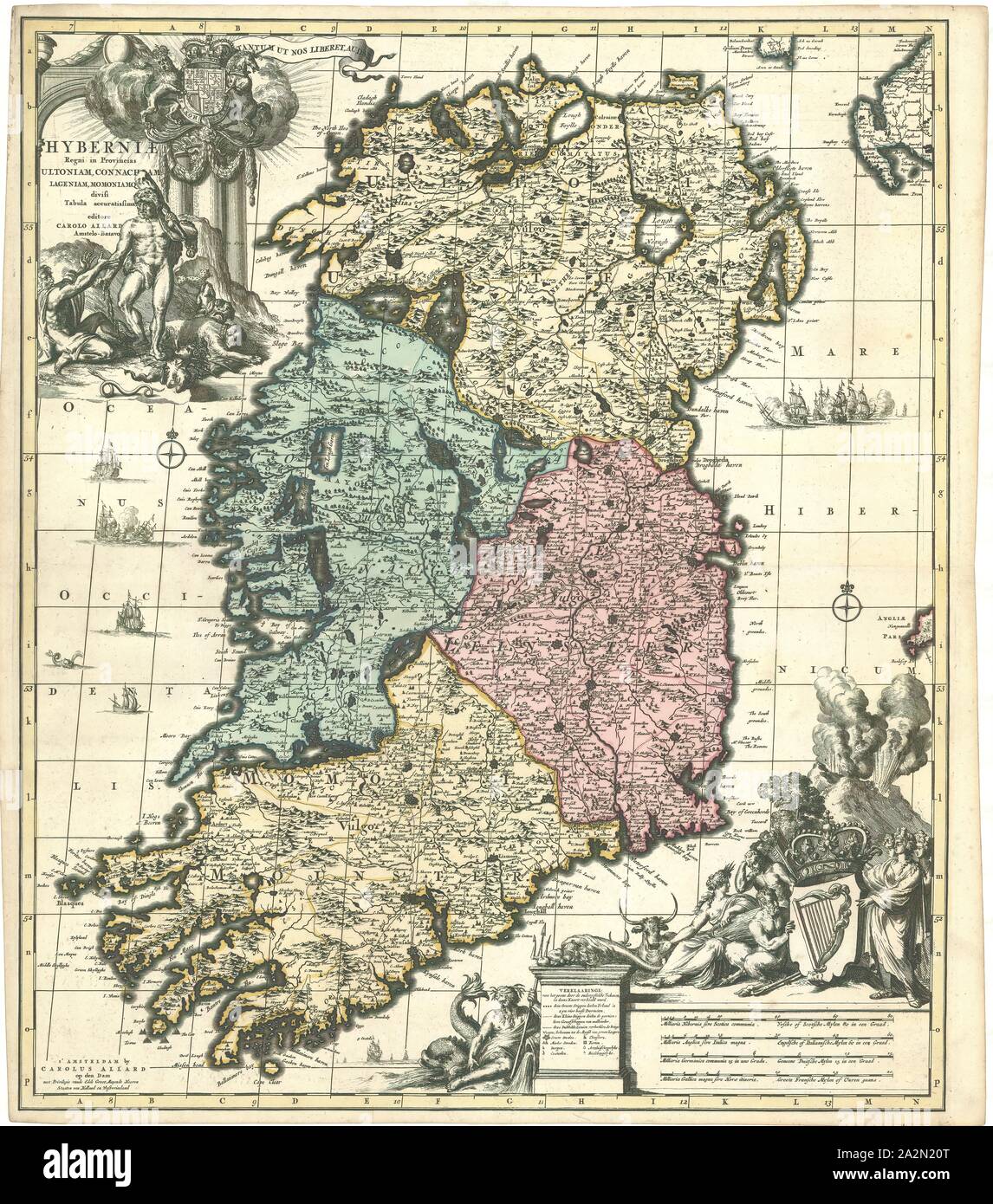 Map, Hyberniae regni in provincias Ultoniam, Connacham, Lageniam ...