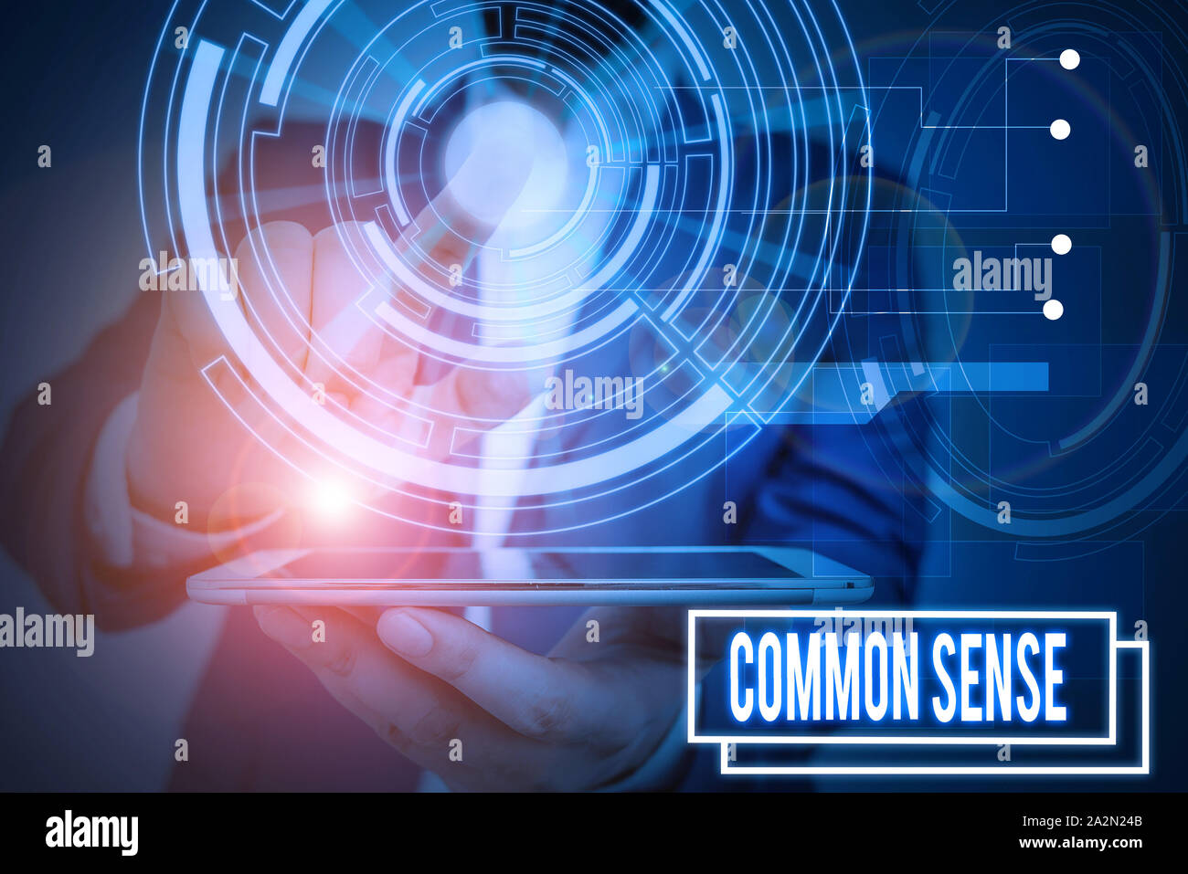 Text sign showing Common Sense. Business photo showcasing having good ...