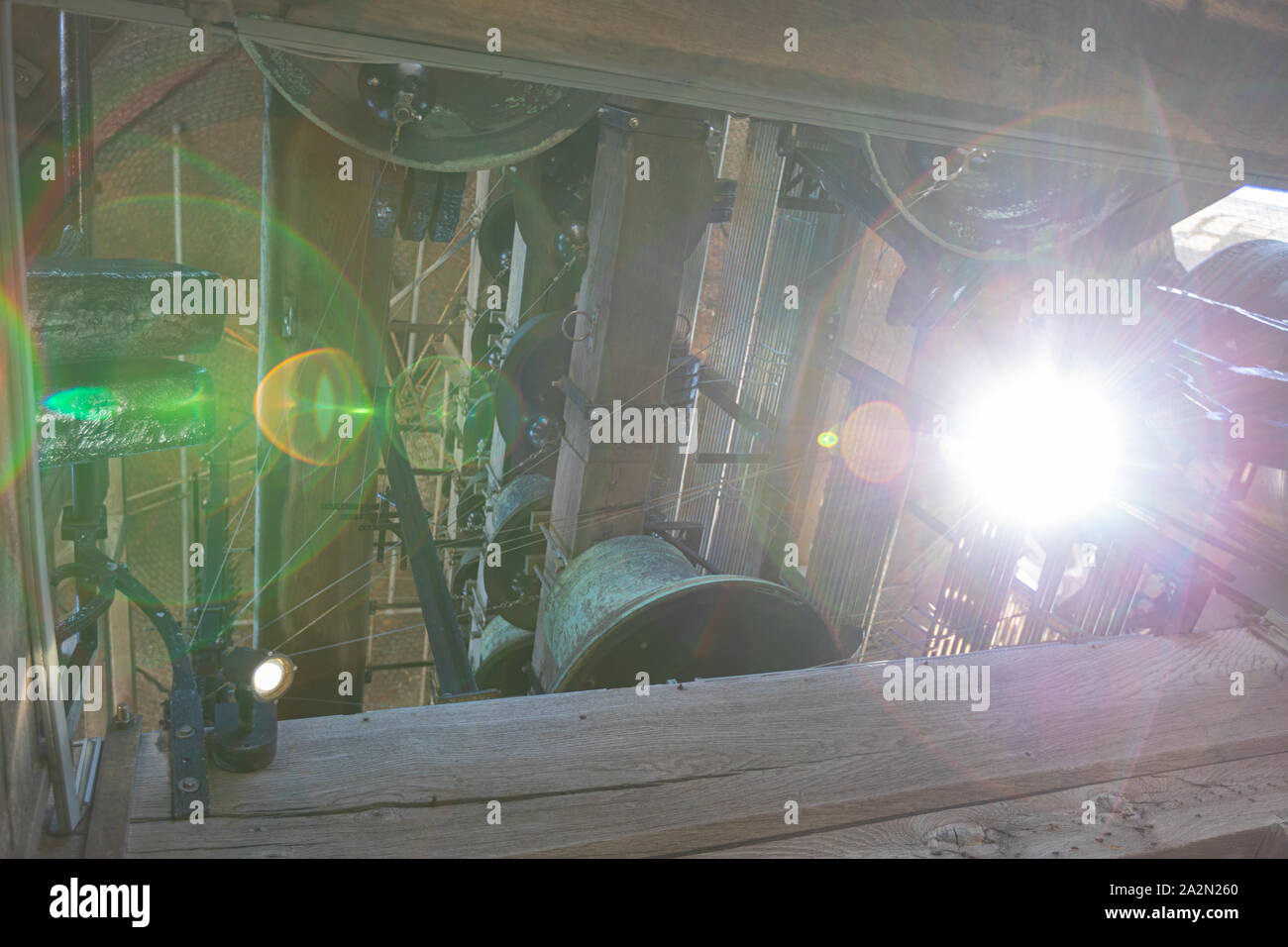 The metal bell inside the bell tower Stock Photo - Alamy