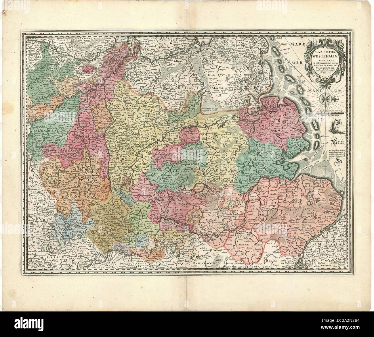 Map, Nova totius Westphaliae descriptio, Nicolaes Jansz Visscher (1618 ...