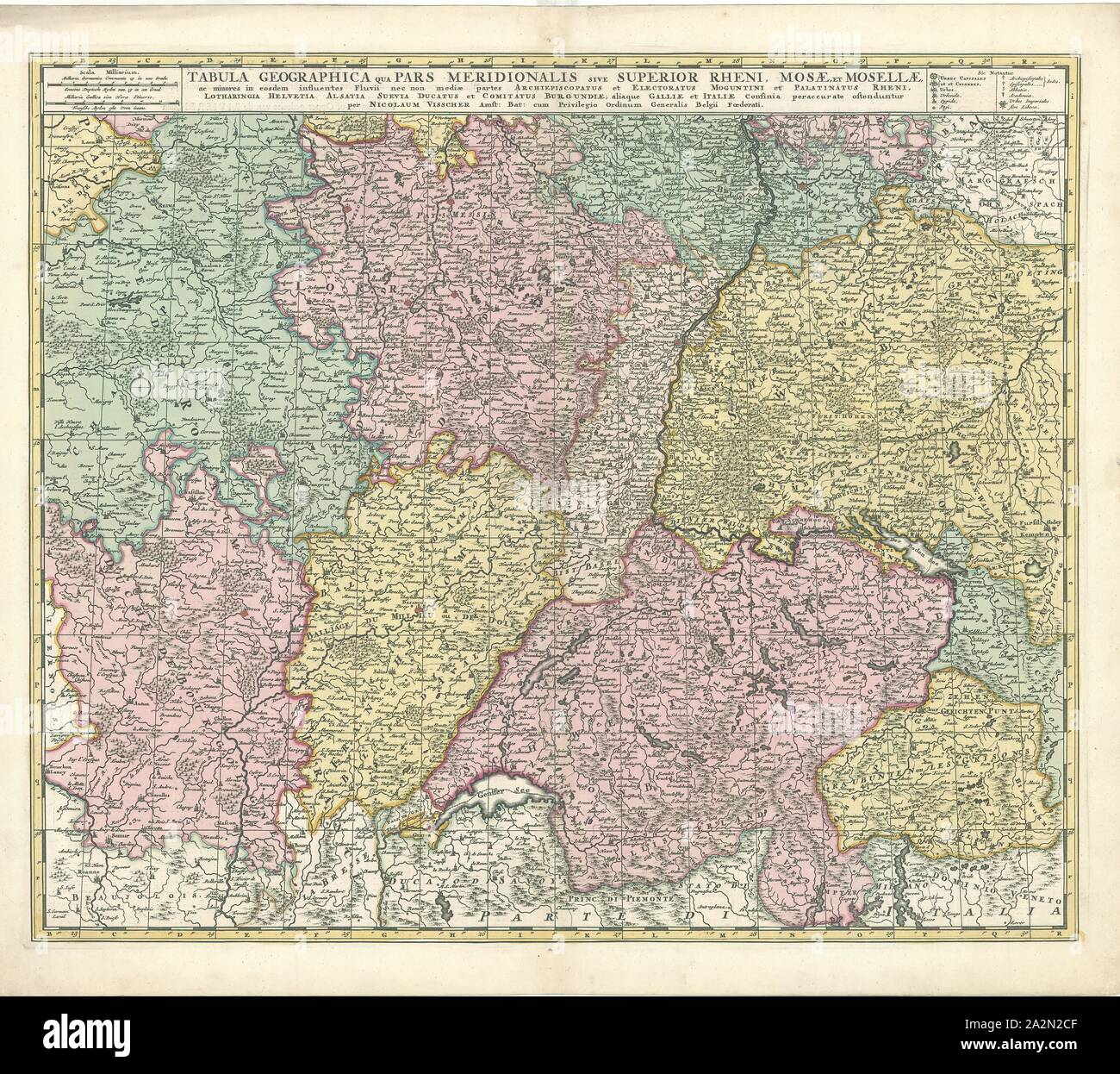 Map, Nicolaes Jansz. Visscher (1618-1679), Copperplate print Stock ...