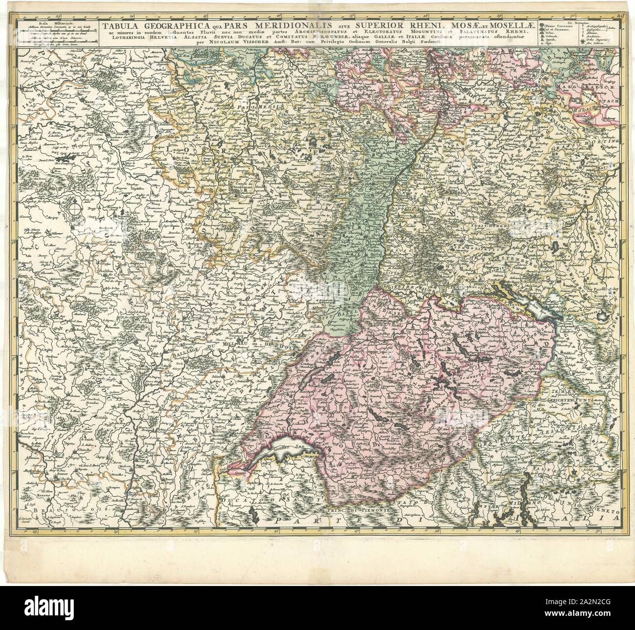 Map, Nicolaes Jansz. Visscher (1618-1679), Copperplate print Stock ...
