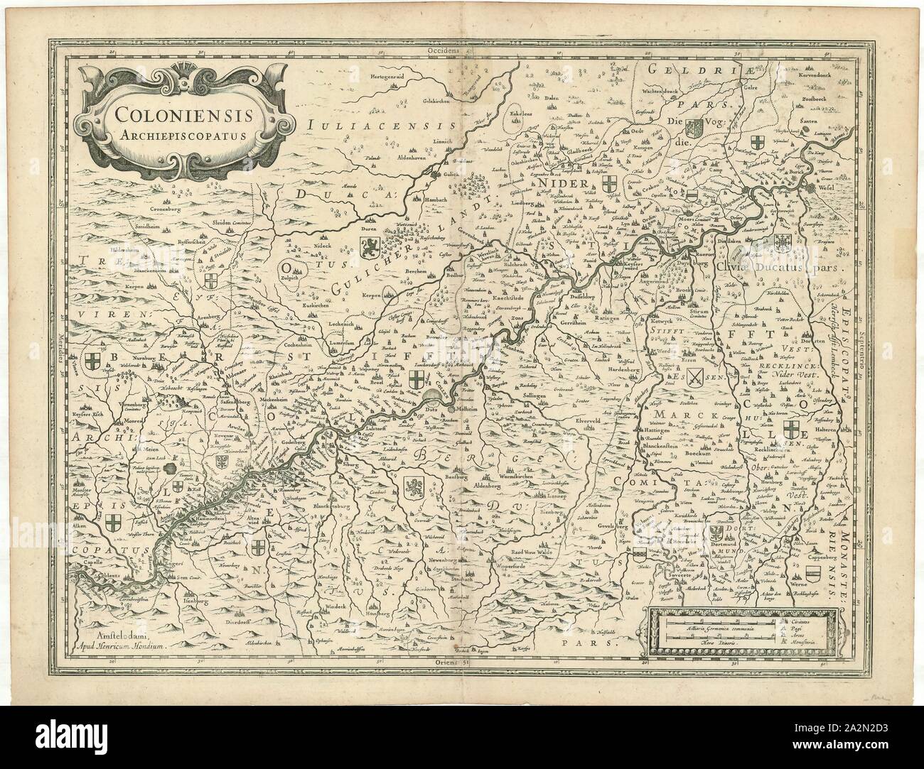 Map, Coloniensis archiepiscopatus, Copperplate print Stock Photo - Alamy
