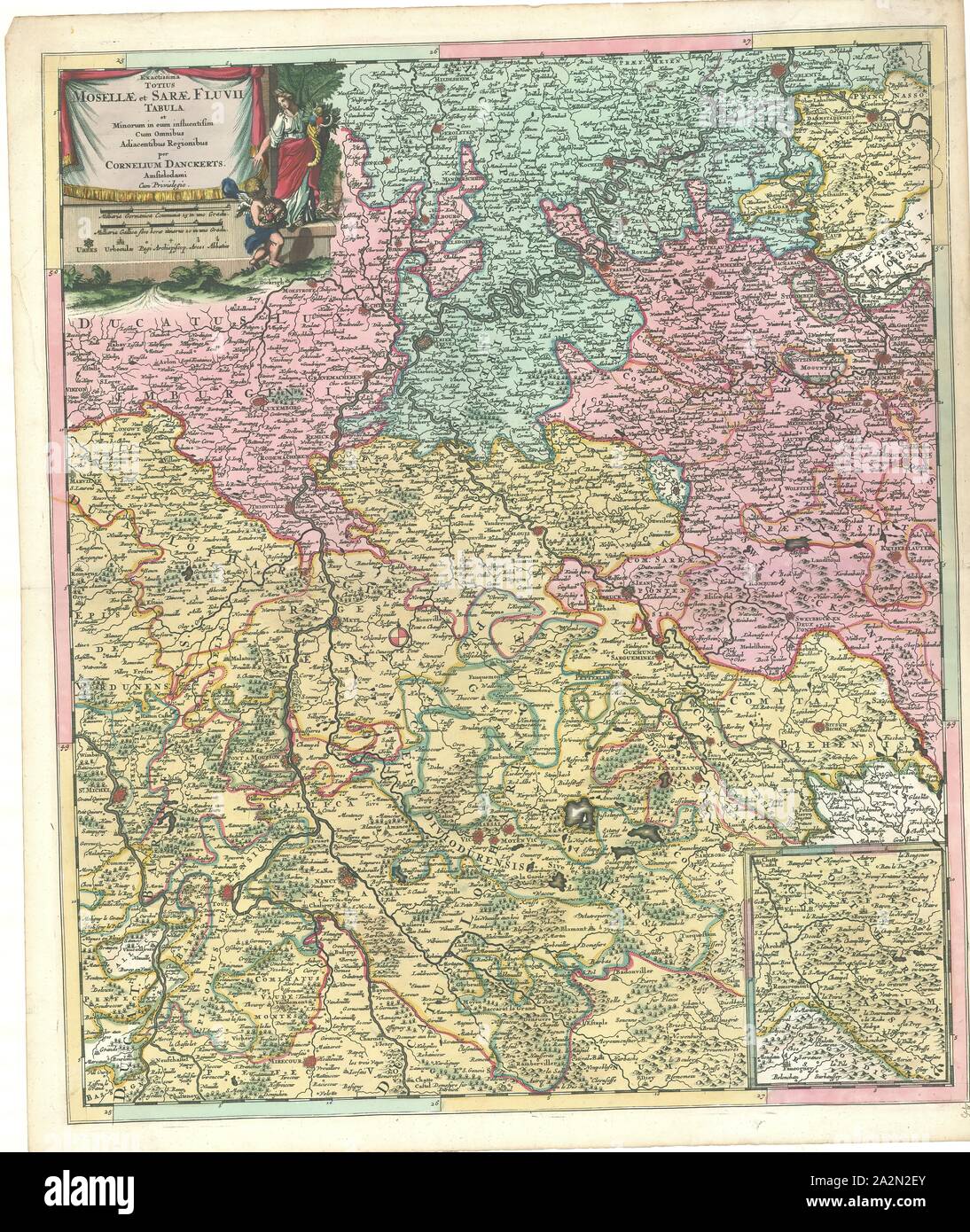 Map, Exactissima totius Mosellae et Sarae fluvii tabula et minorum in ...