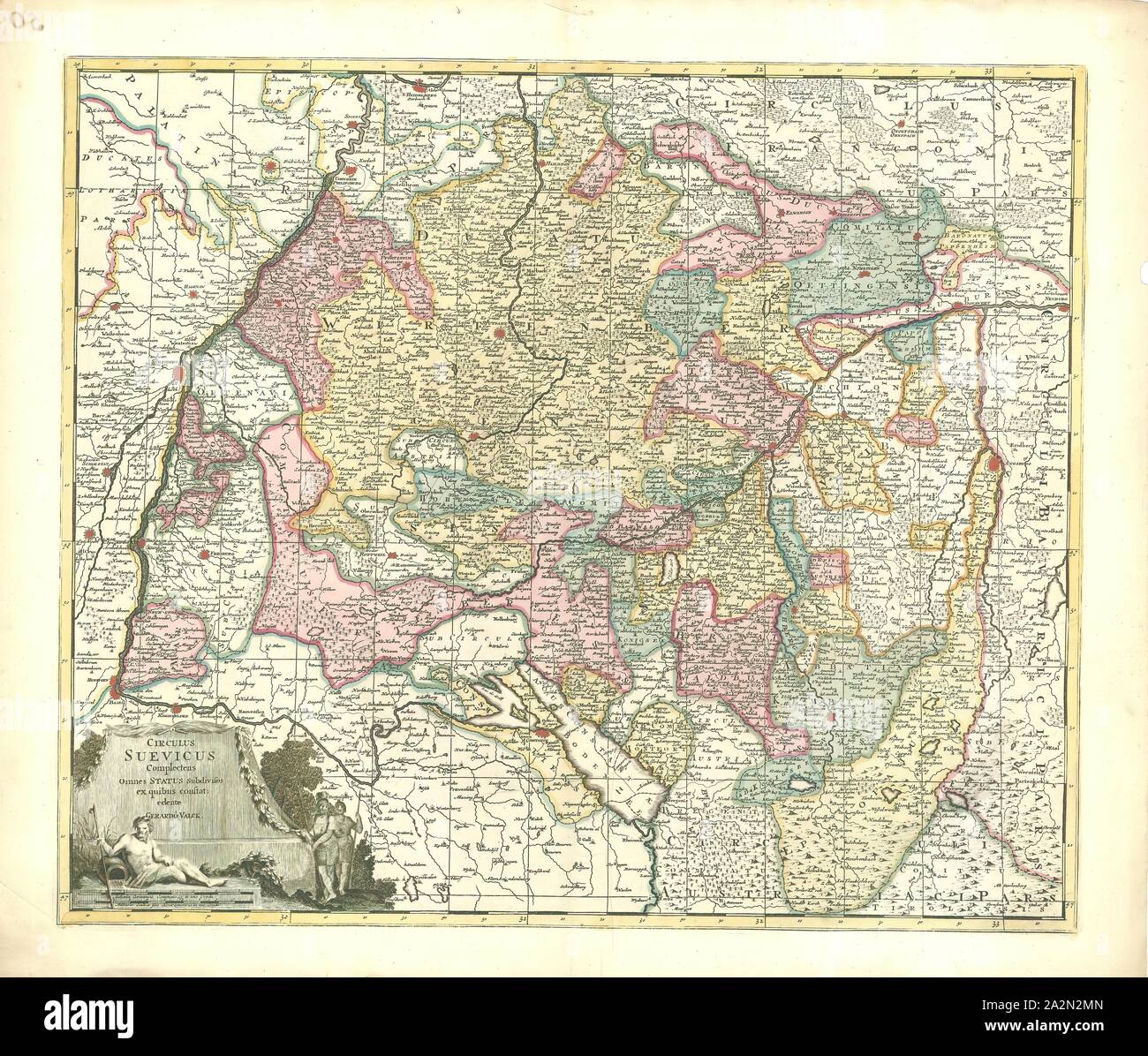 Map, Circulus Suevicus complectens omnes status subdivisos ex quibus ...