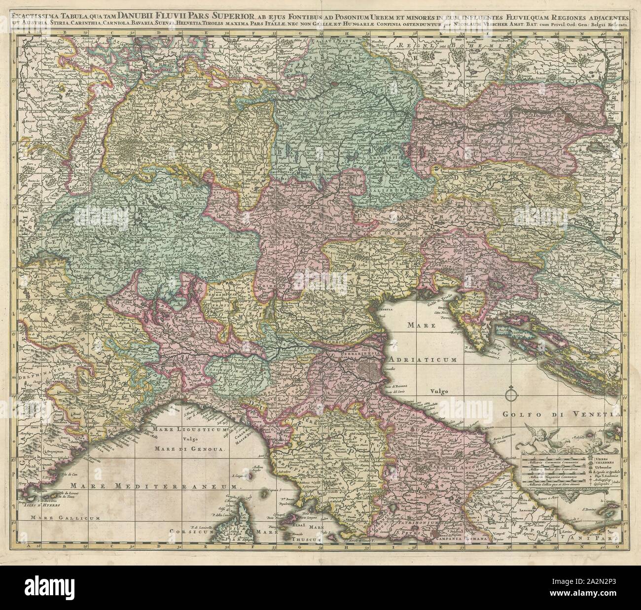 Map, Nicolaes Jansz. Visscher (1618-1679), Copperplate print Stock ...