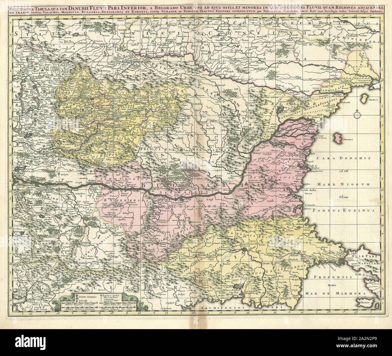 Map, Nicolaes Jansz. Visscher (1618-1679), Copperplate print Stock ...