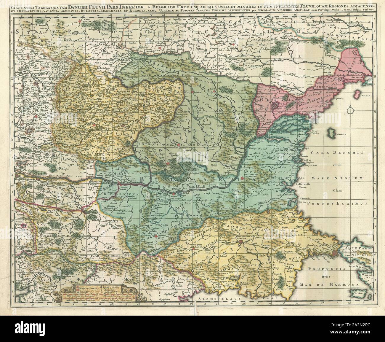 Map, Nicolaes Jansz. Visscher (1618-1679), Copperplate print Stock ...