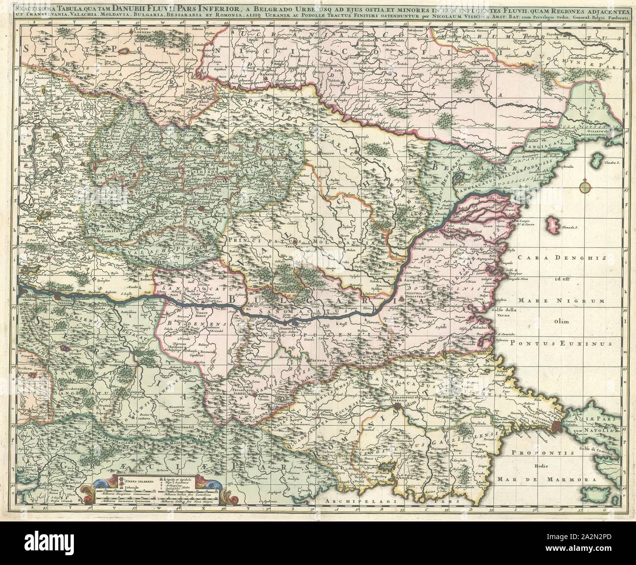 Map, Nicolaes Jansz. Visscher (1618-1679), Copperplate print Stock ...