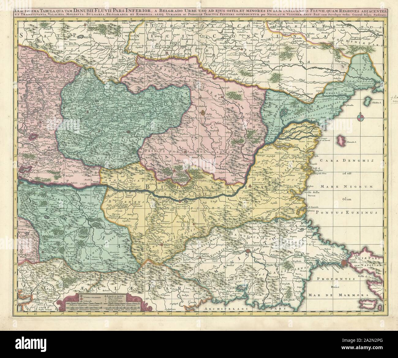 Map, Nicolaes Jansz. Visscher (1618-1679), Copperplate print Stock ...