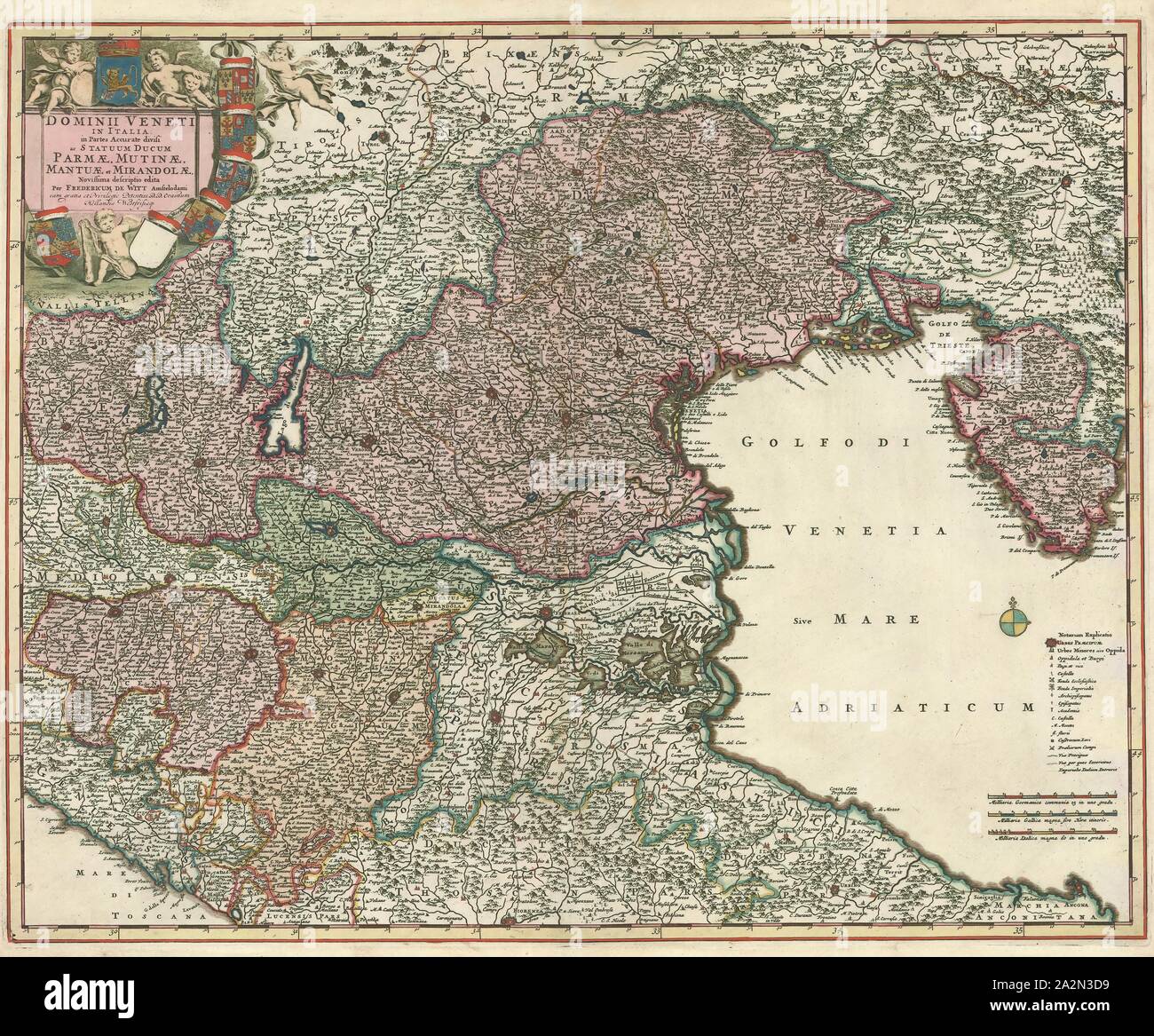 Map, Dominii Veneti in Italia in partes accurate divisi ac statuum ...