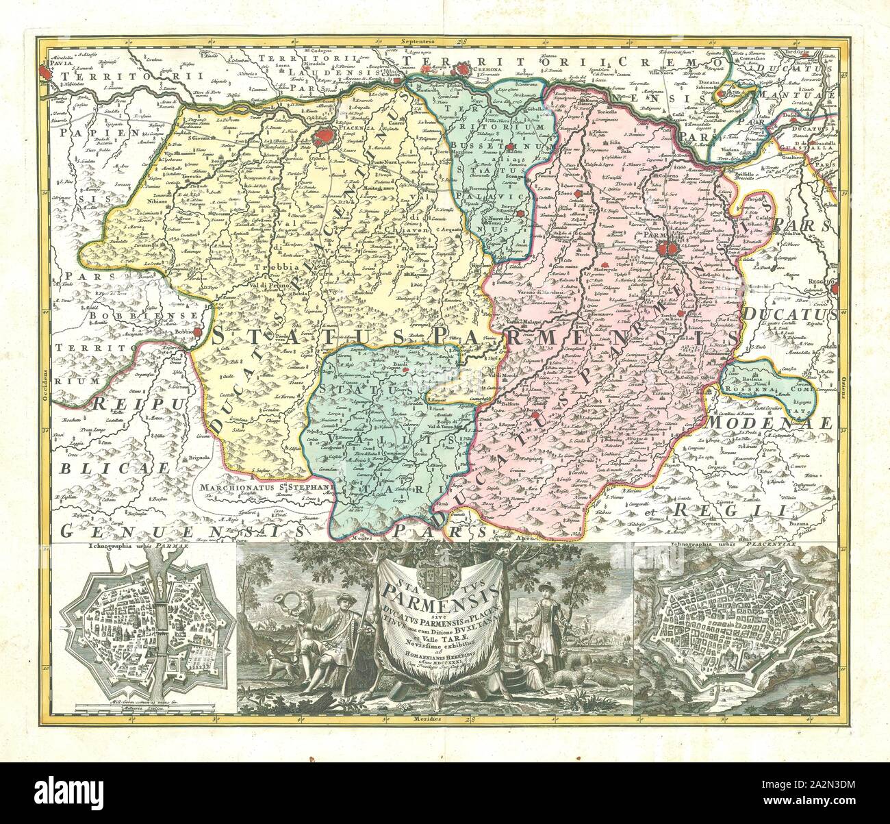 Map, Statvs Parmensis sive dvcatvs Parmensis et Placentinvs una cum ...