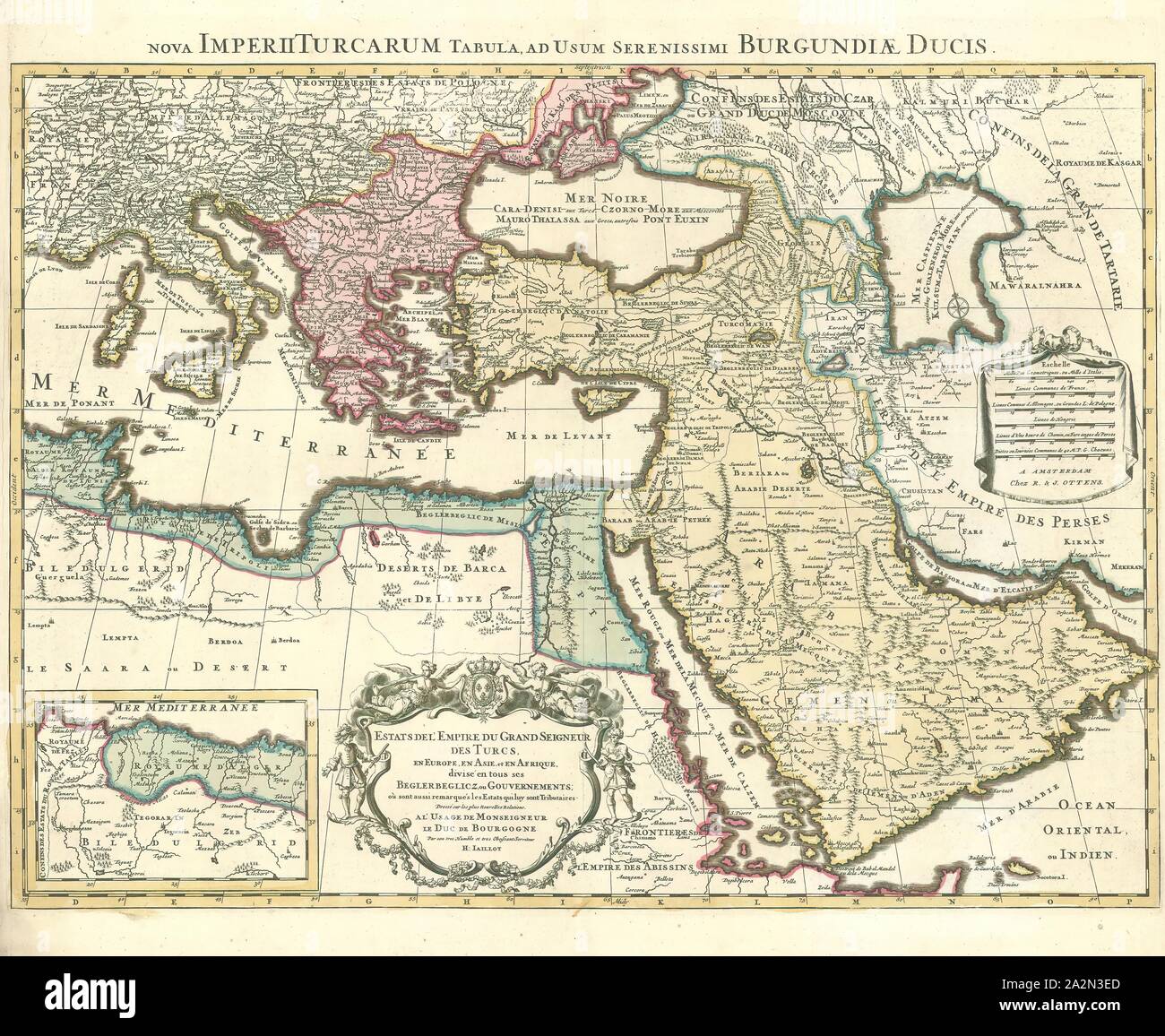 Map, Estats de l'empire du grand seigneur des Turcs, en Europe, en Asie ...