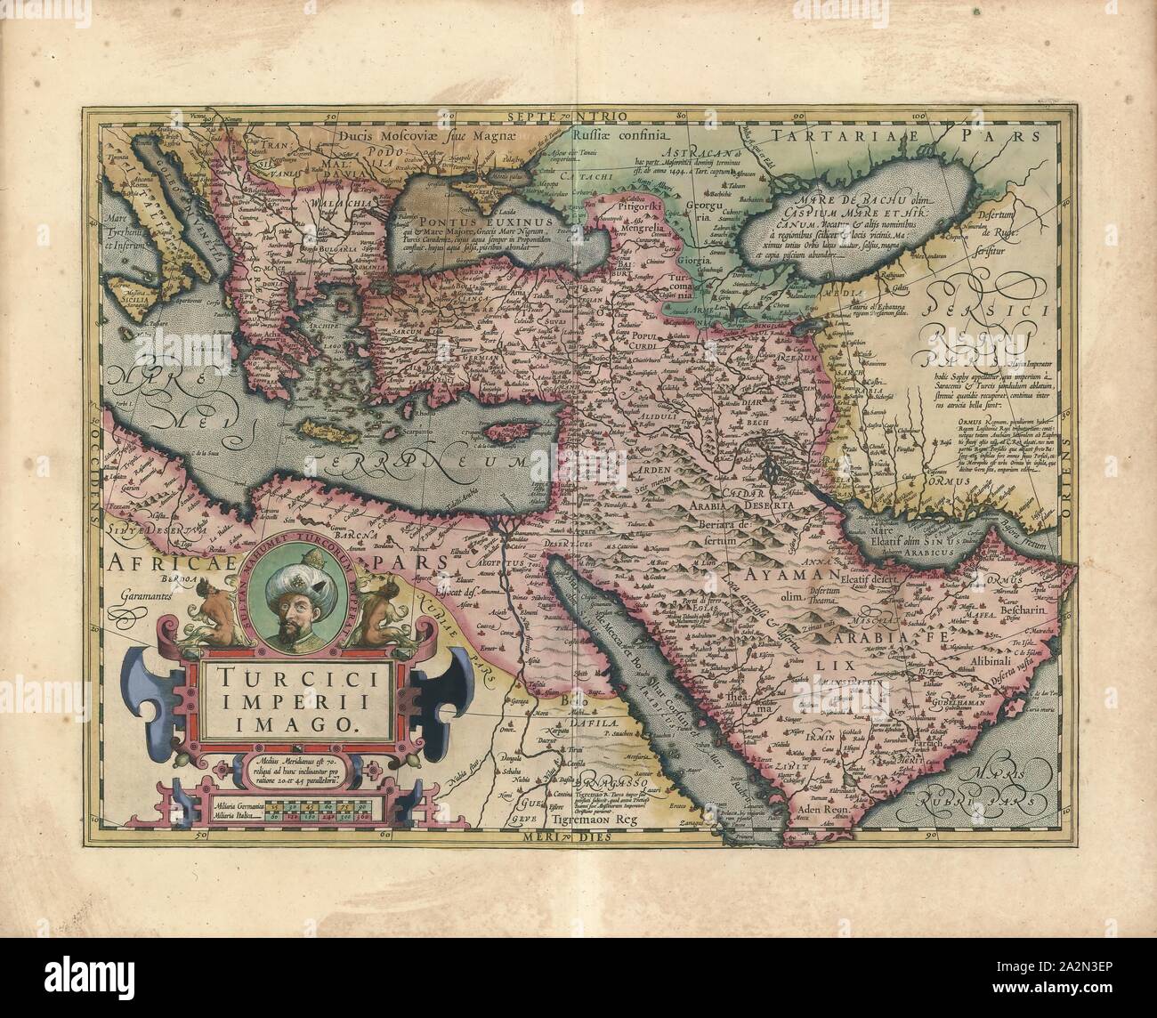 Map, Turcici Imperii imago, Copperplate print Stock Photo - Alamy