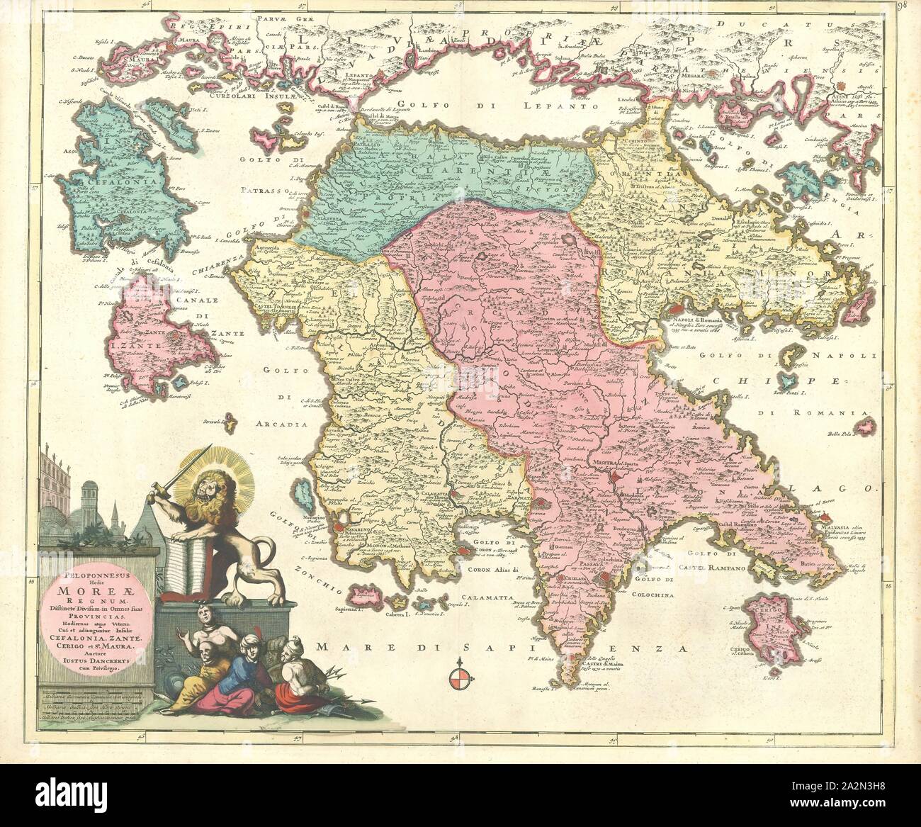 Map of the peloponnesus hi-res stock photography and images - Alamy
