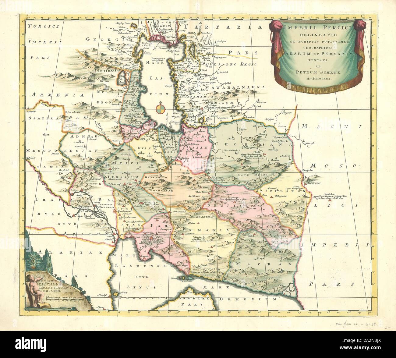 Map, Imperii Percici delineatio, Peter Schenk (fl.1984), Copperplate ...