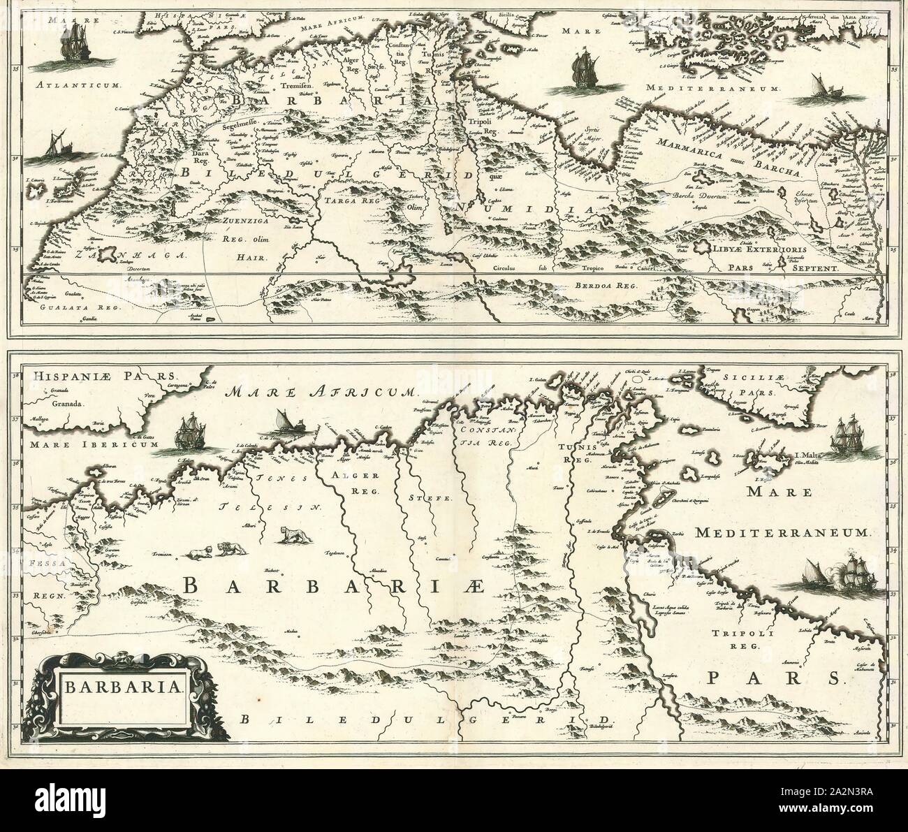Map, Barbaria, Copperplate print Stock Photo - Alamy