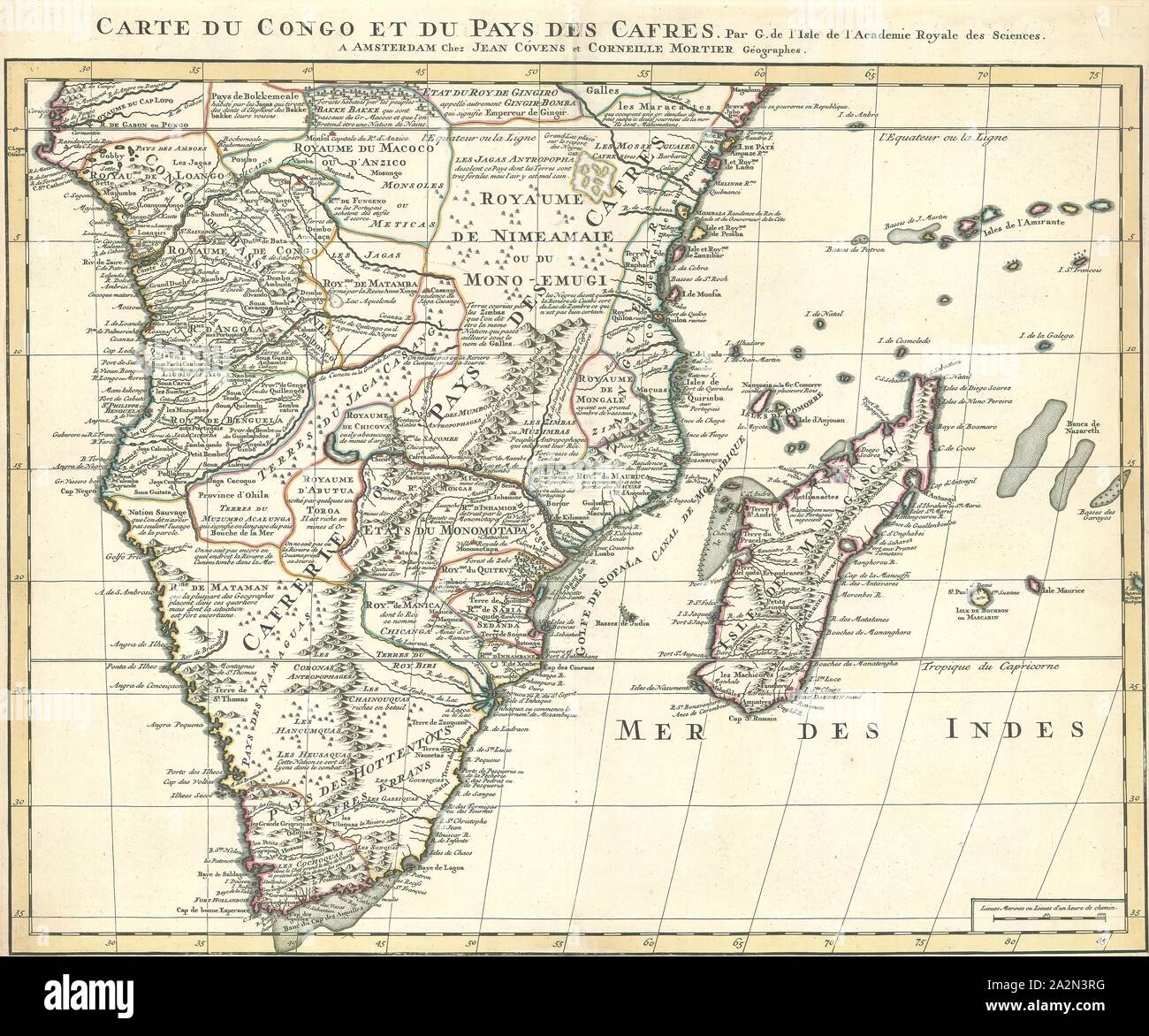 Carte du congo et du pays des cafres hi-res stock photography and ...