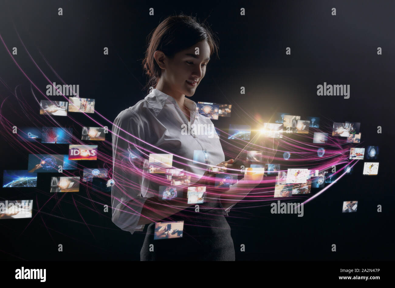 Social media Communication network .Modern Lifestyle of New Generation Concept Stock Photo - Alamy