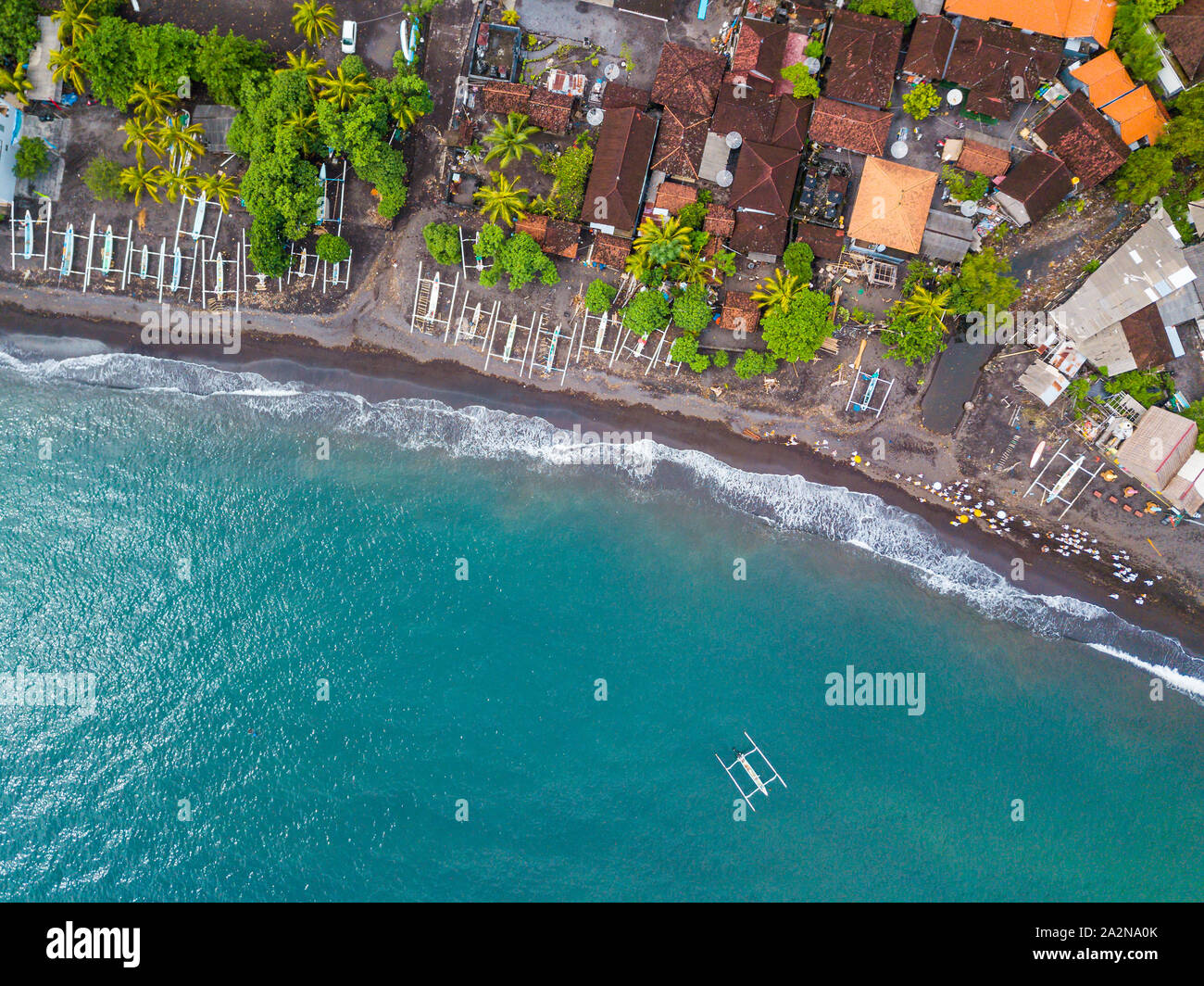 Aerial view of Amed beach in Bali, Indonesia Stock Photo - Alamy